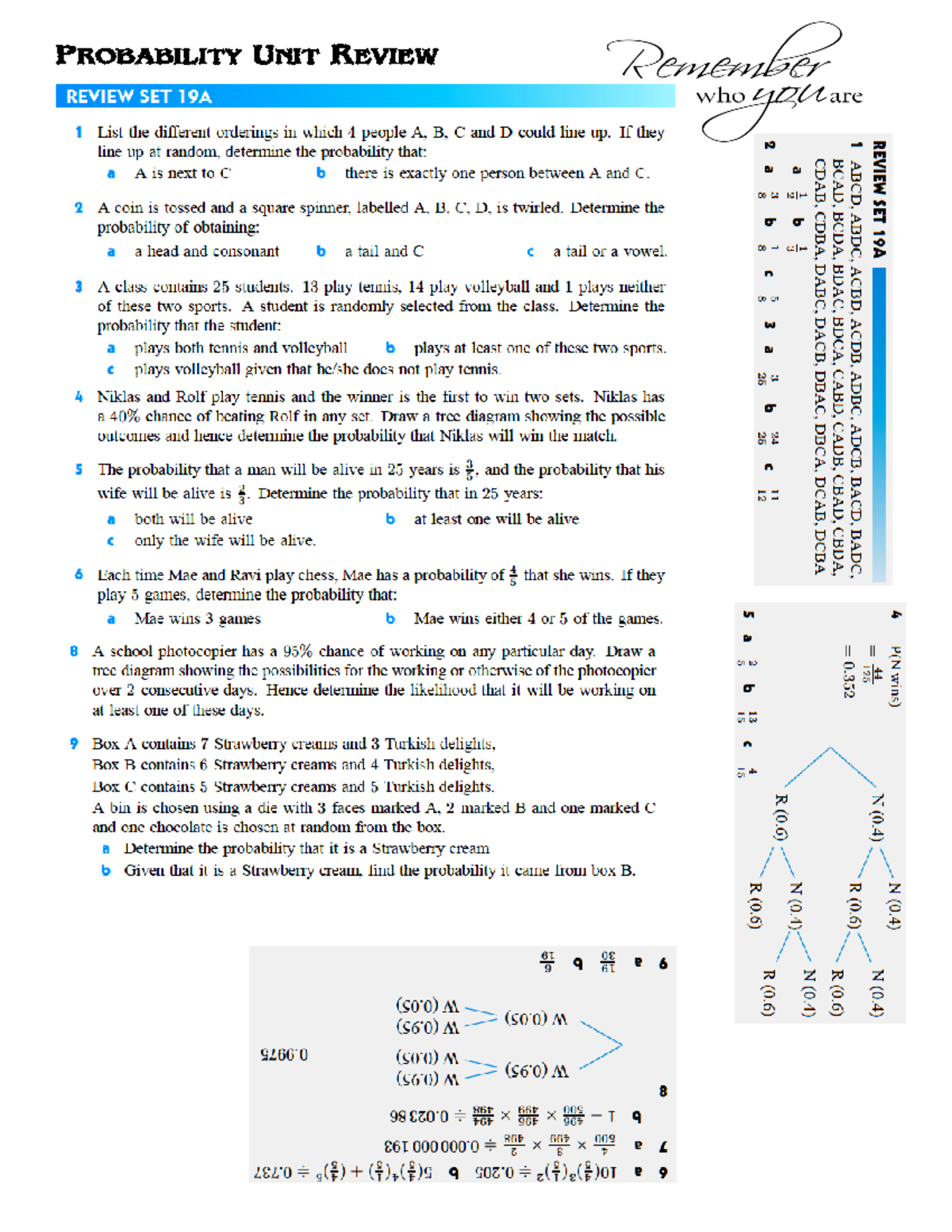Probability Unit Review - Studocu