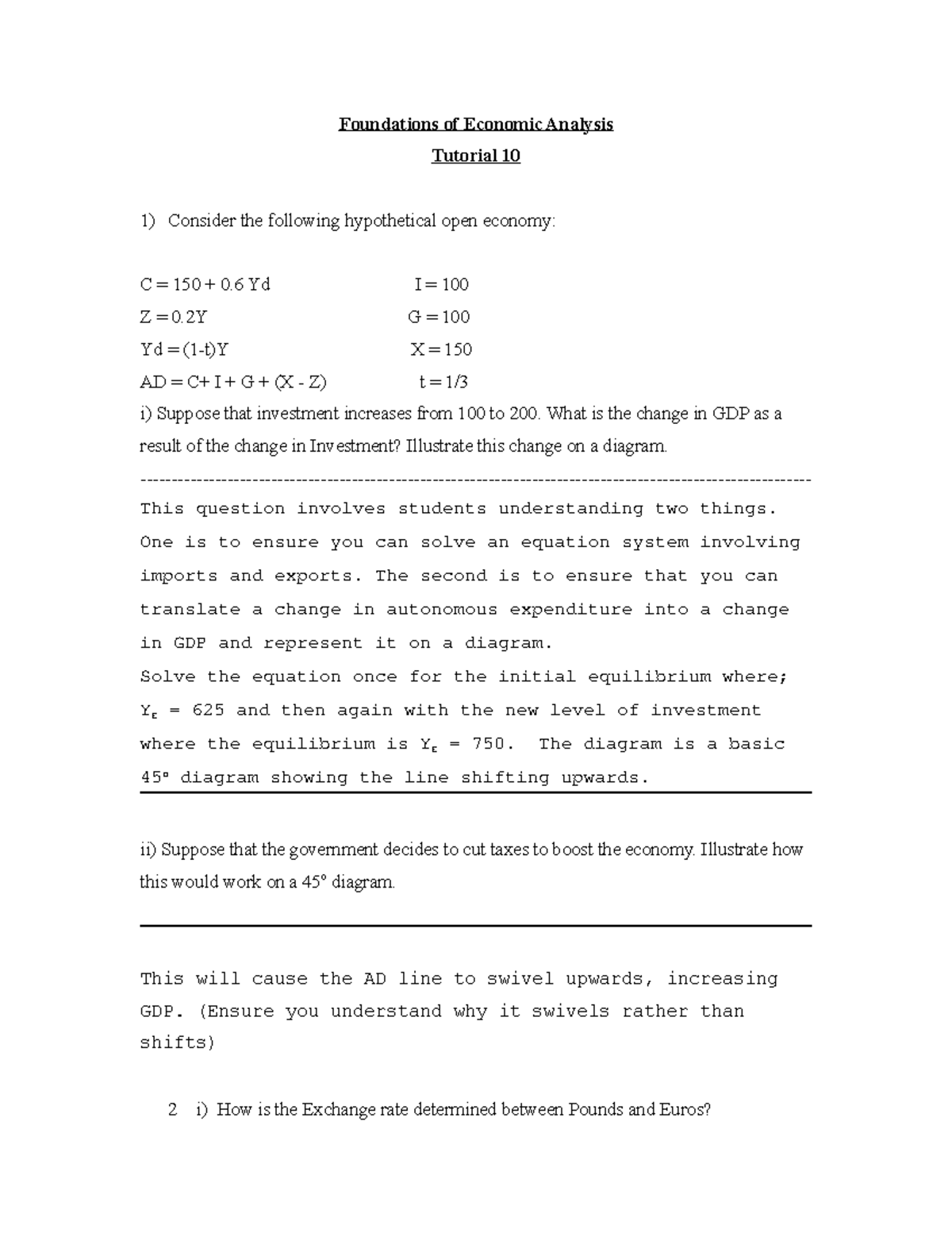 Foundations of Economic Analysis Tutorial - Studocu