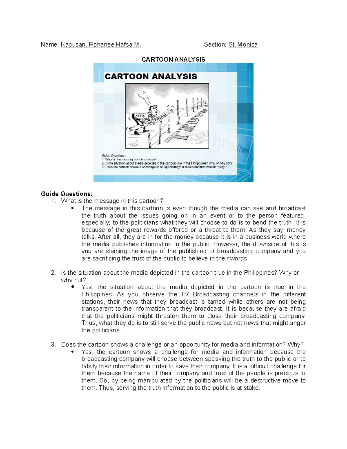 Cartoon Analysis HEY YOE - financial management - Studocu
