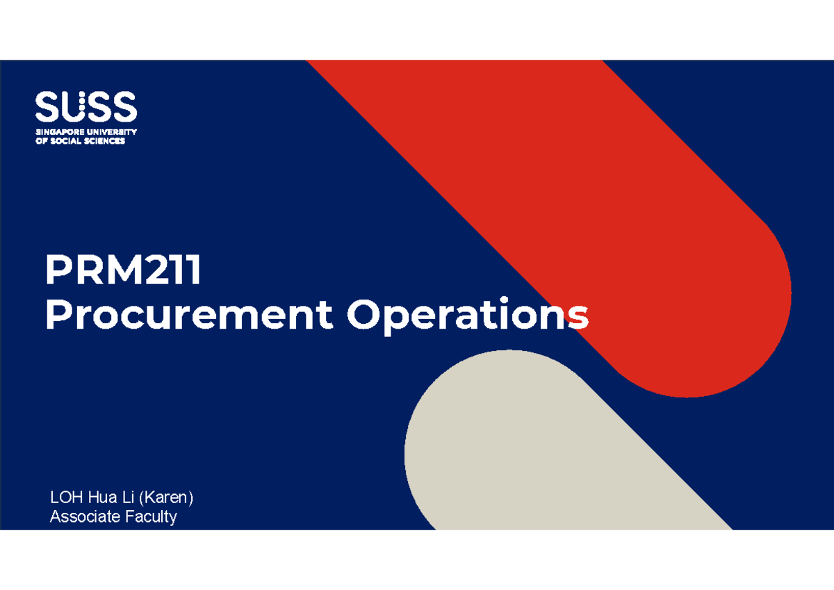 PRM211 Deck Seminar 2 - Lecture Notes - PRM Procurement Operations LOH ...