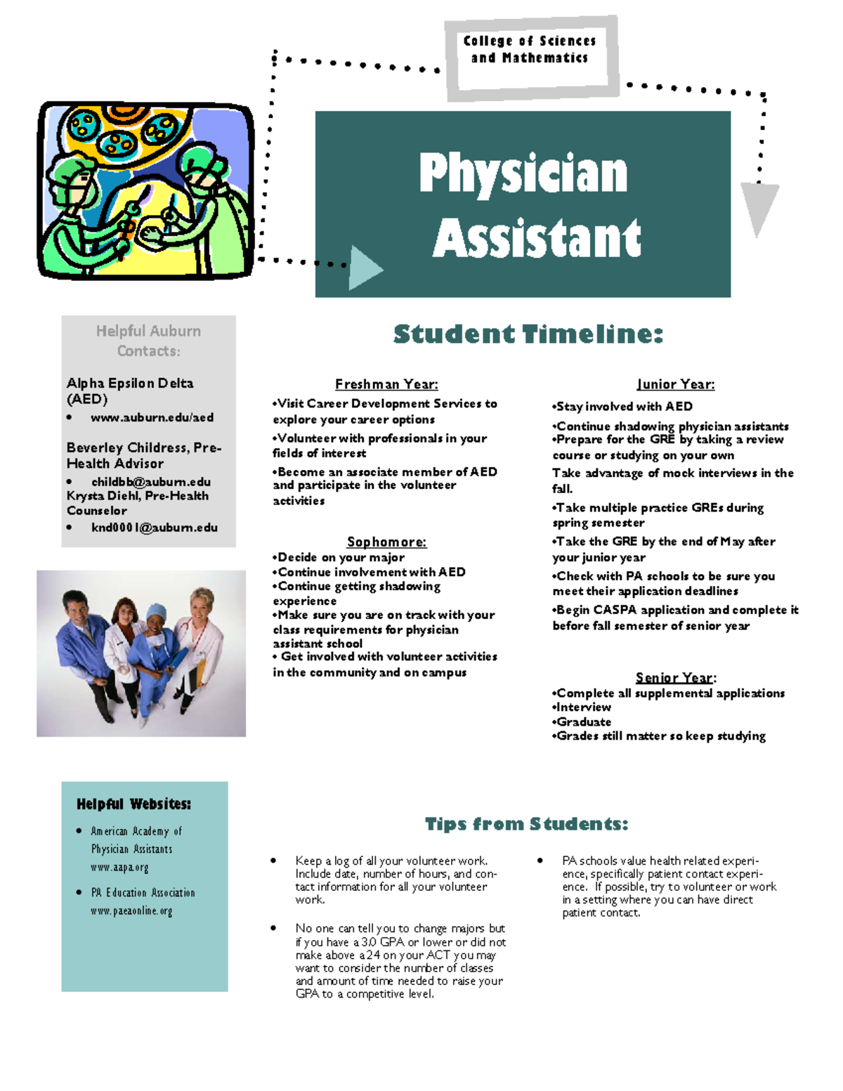 Pi physassist 2 - nah - Freshman Year: •Visit Career Development Services to explore your career ...