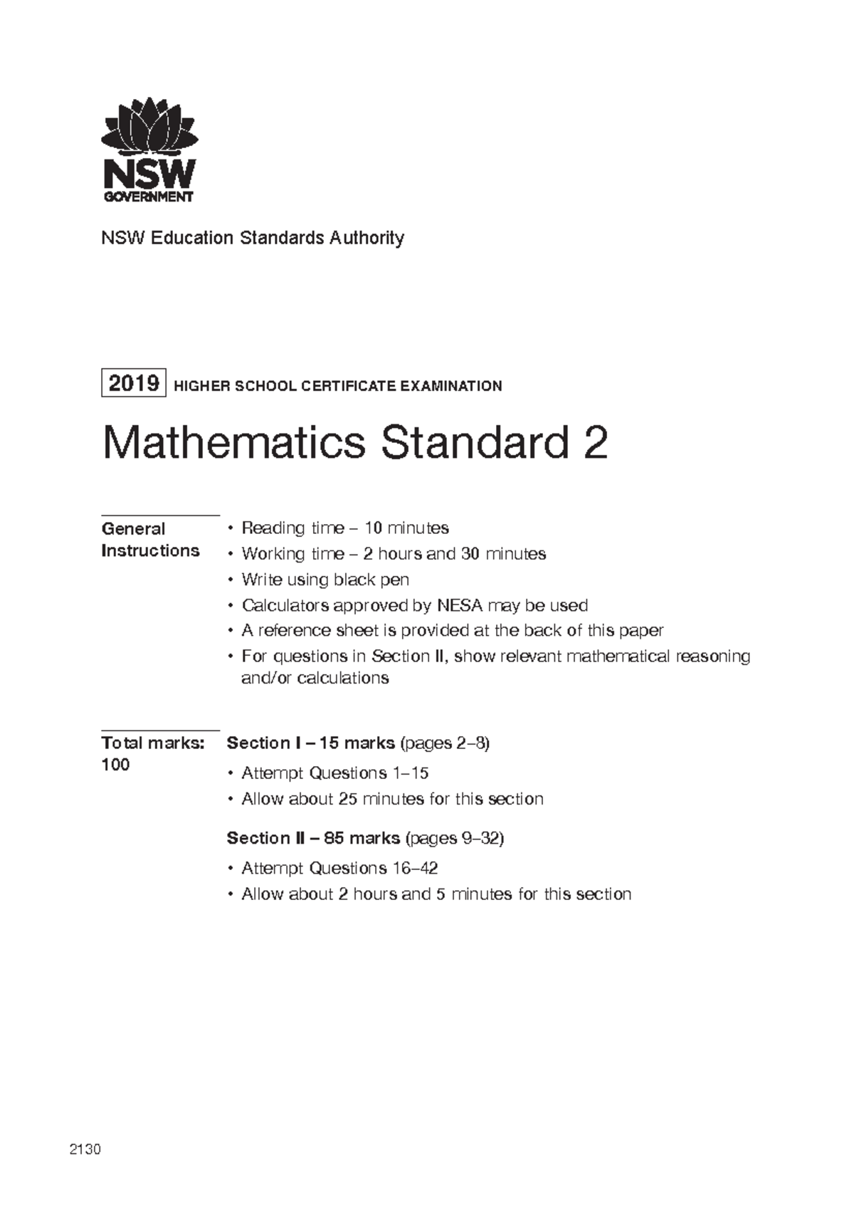 The normal distribution HSC past questions - NSW Education Standards ...