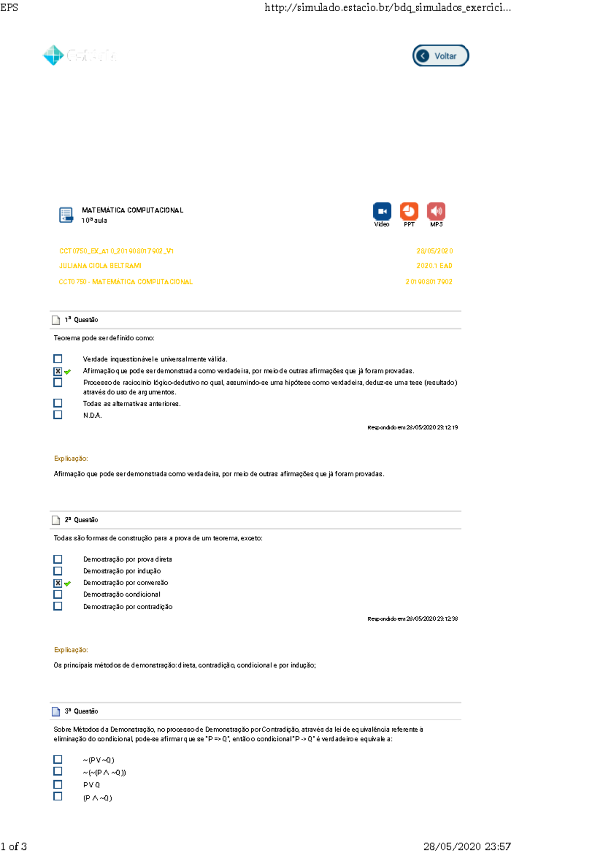 Teste MAT COMP aula 10 - MATEMÁTICA COMPUTACIONAL 10 a aula Vídeo PPT ...