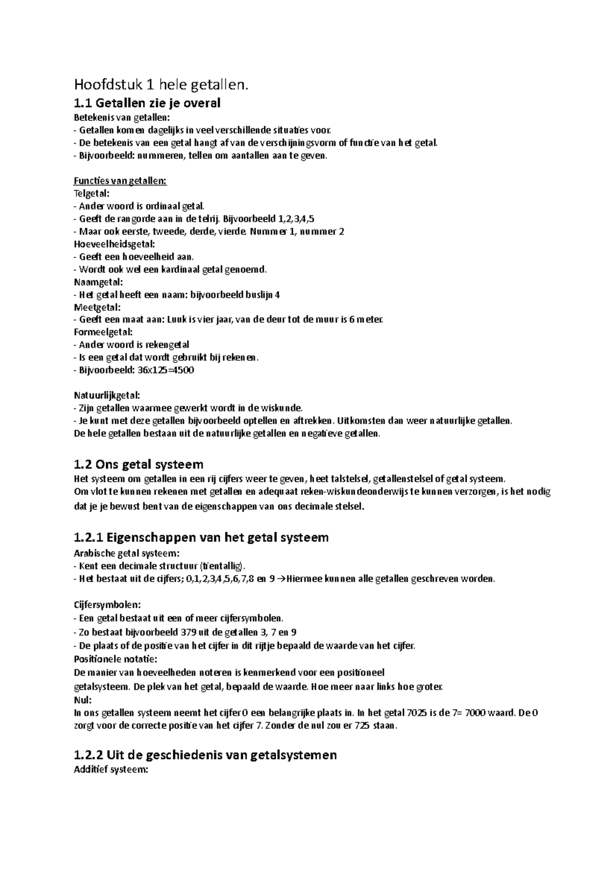 Hoofdstuk 1 Hele getallen - Hoofdstuk 1 hele getallen. 1 Getallen zie ...