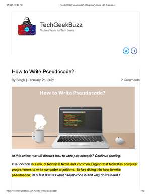 Pseudo Code Practice Problems - Pseudo Code Practice Problems: Listed ...