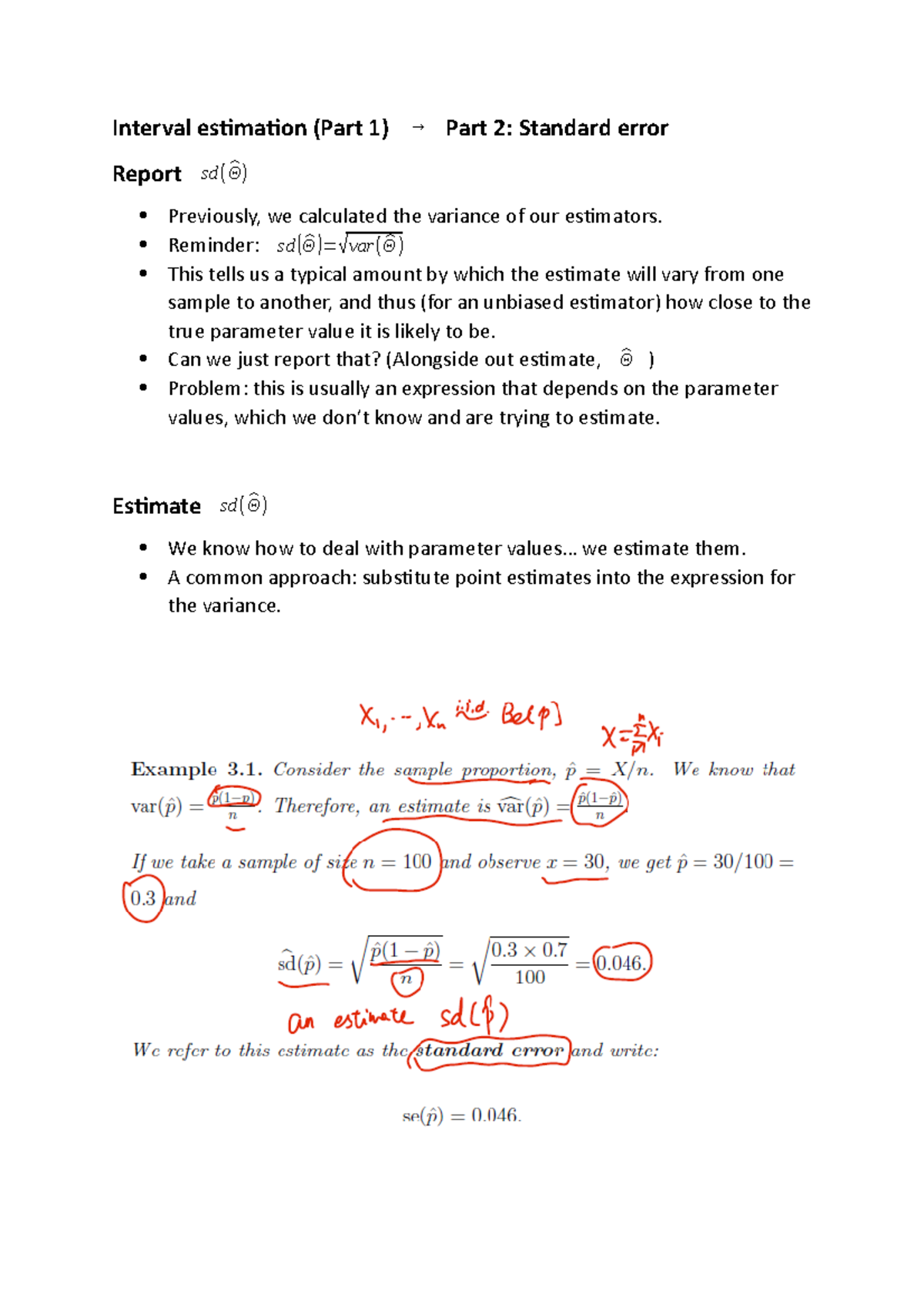 Interval-estimation-Part-1 Part-2 Standard-error - Interval estimation ...
