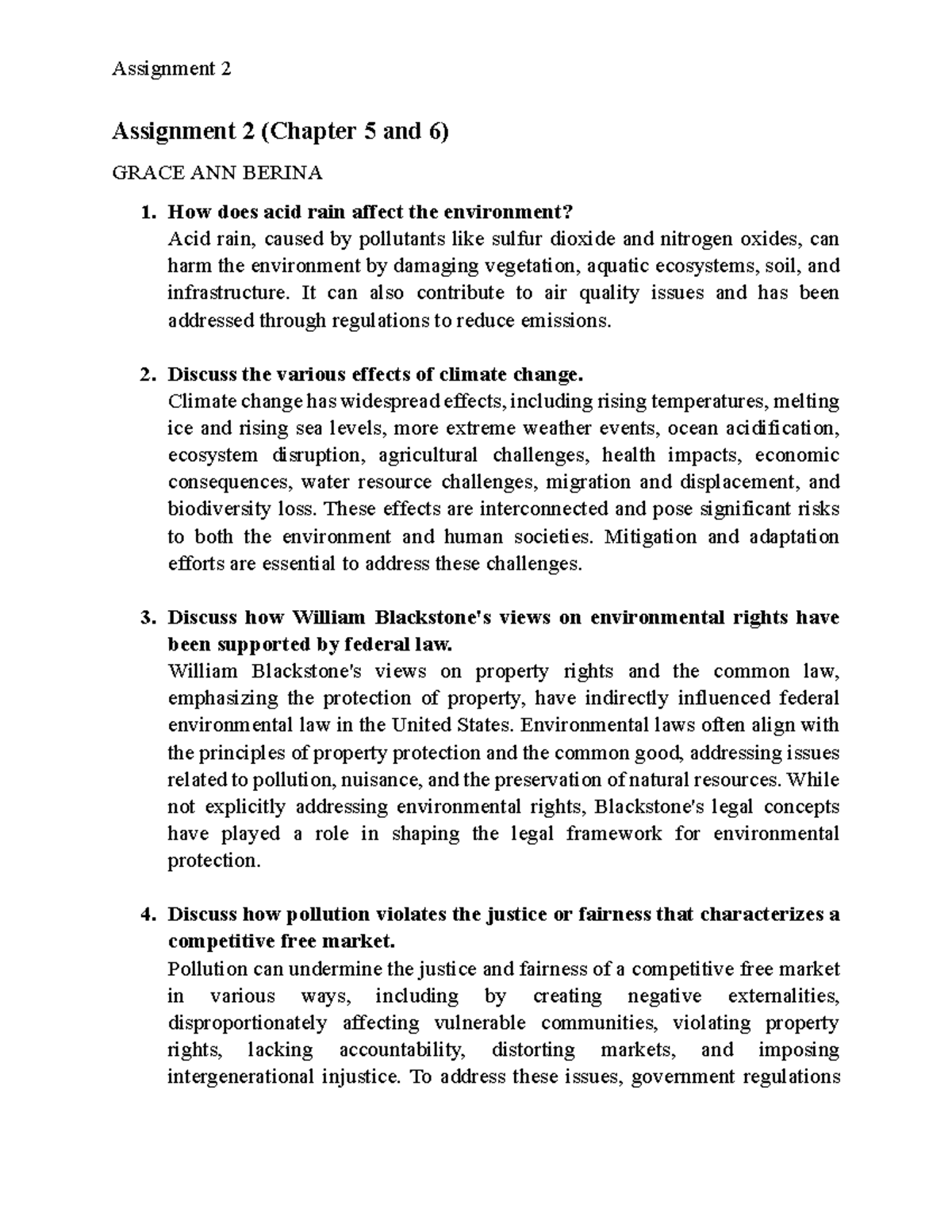 Assignment 2 about met - Assignment 2 Assignment 2 (Chapter 5 and 6 ...