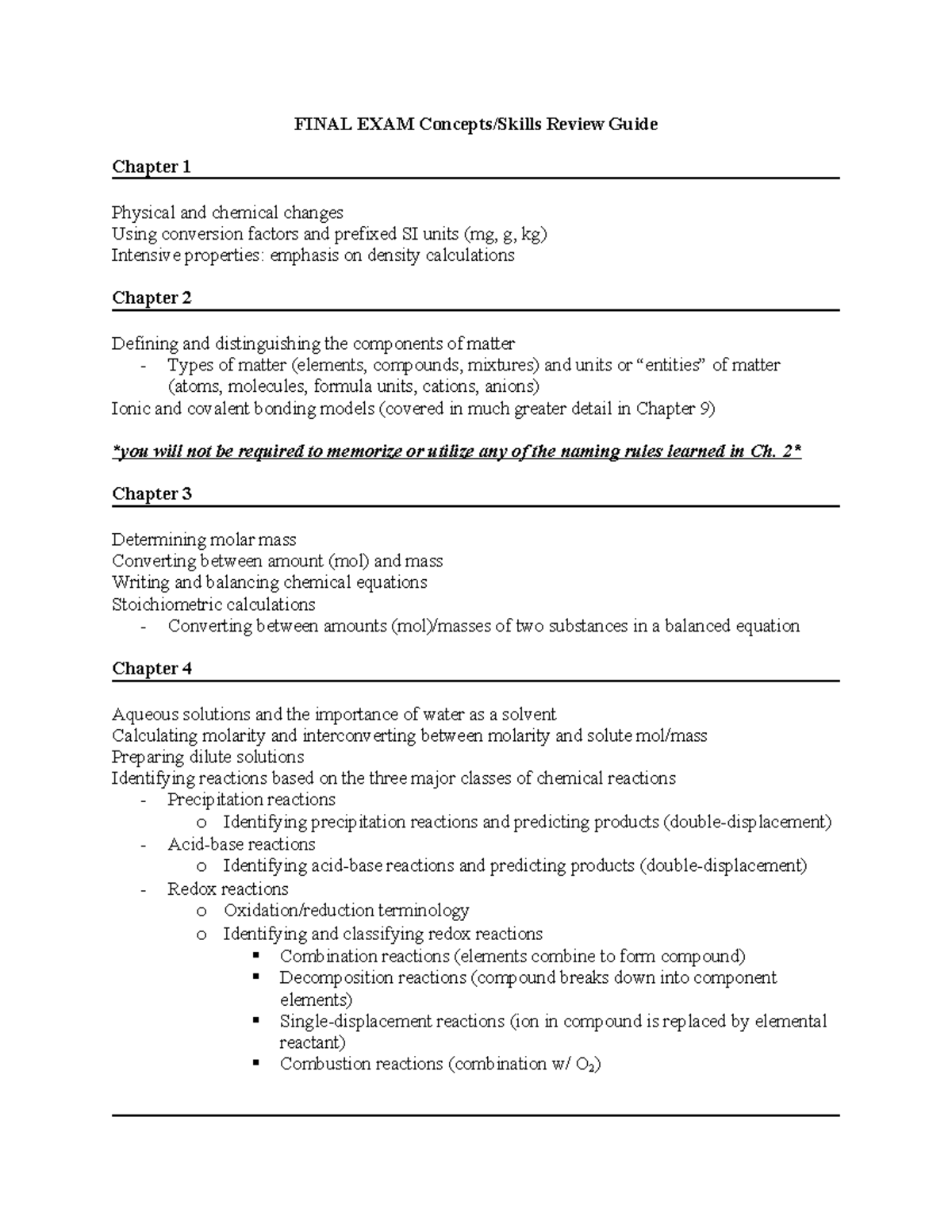 Final Exam Concepts Review Guide-f23 - FINAL EXAM Concepts/Skills Review Guide Chapter 1 ...