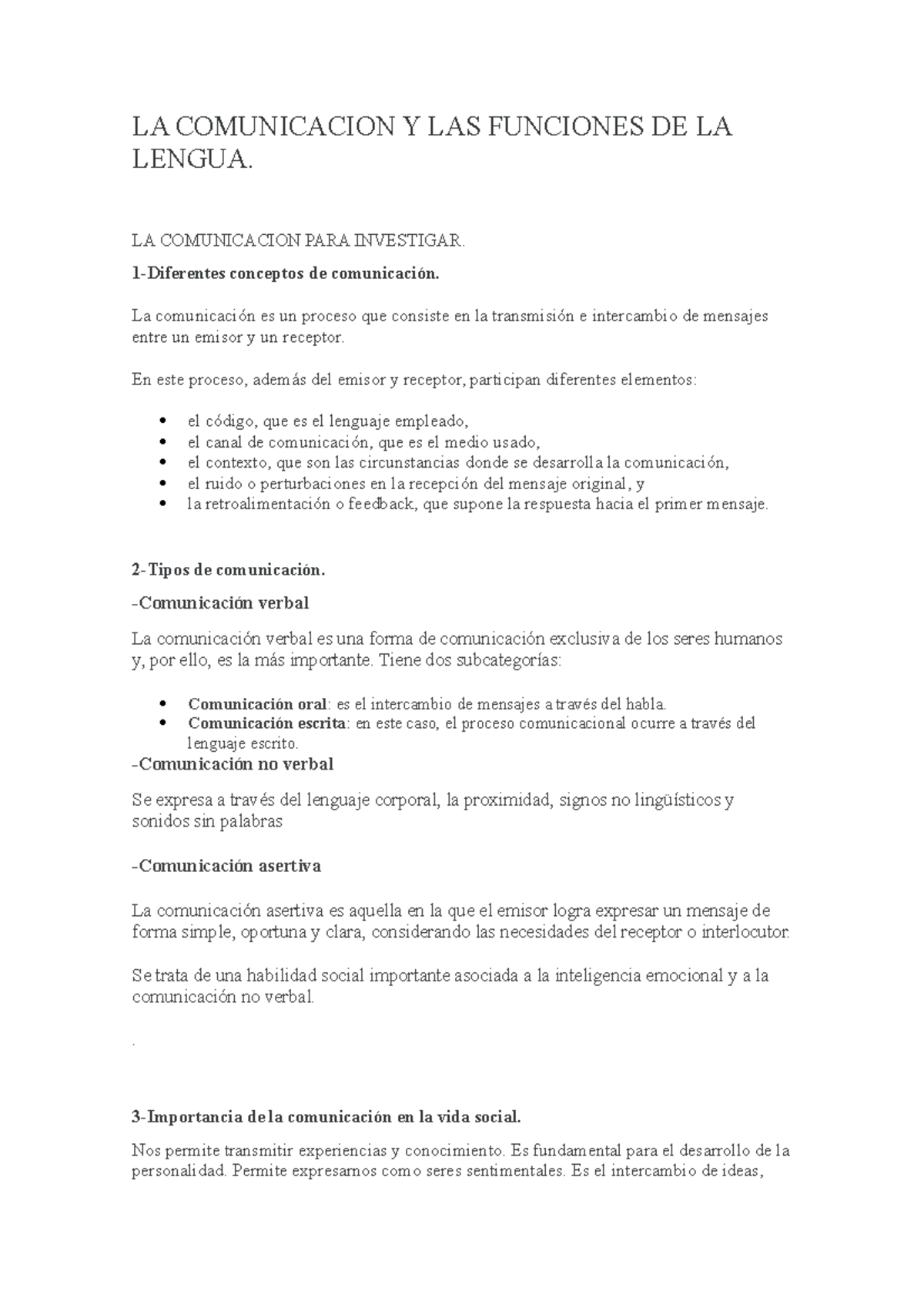 LA Comunicacion Y LAS Funciones DE LA Lengua - LA COMUNICACION Y LAS ...