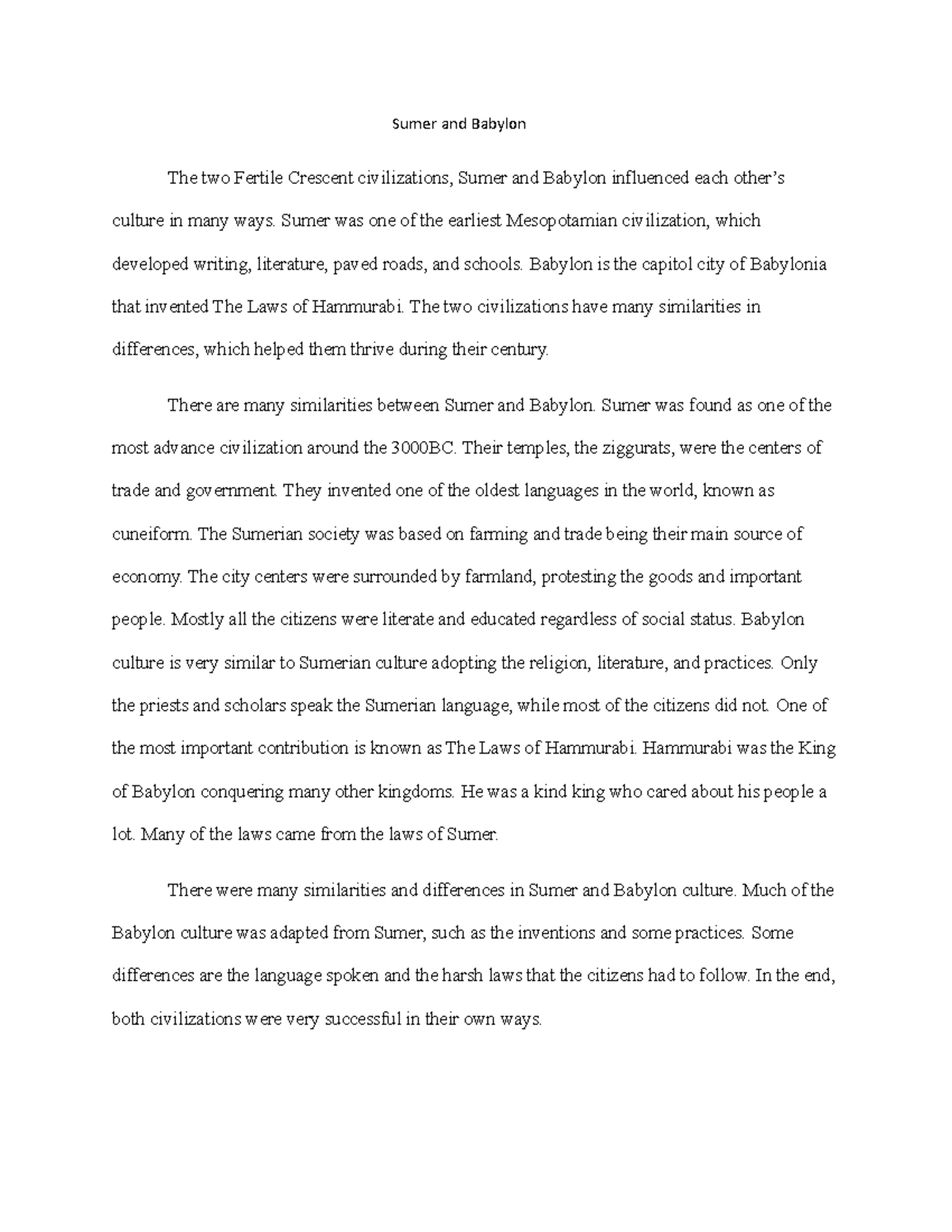 Sumer and Babylon - Sumer was one of the earliest Mesopotamian ...