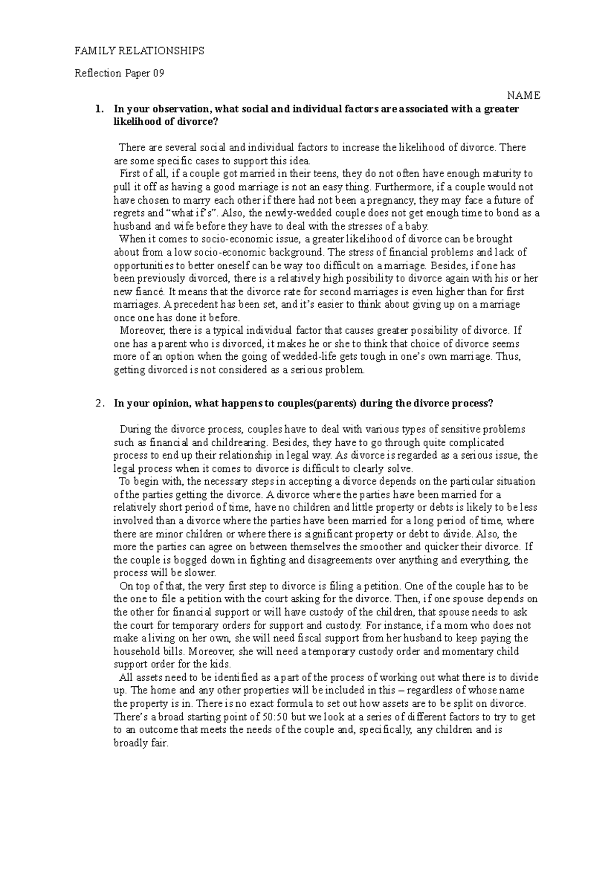 Reflection 9-기말 - 최희정 교수님의 국제어 강의 교수님께서 매주 과제로 내주시는 - FAMILY ...