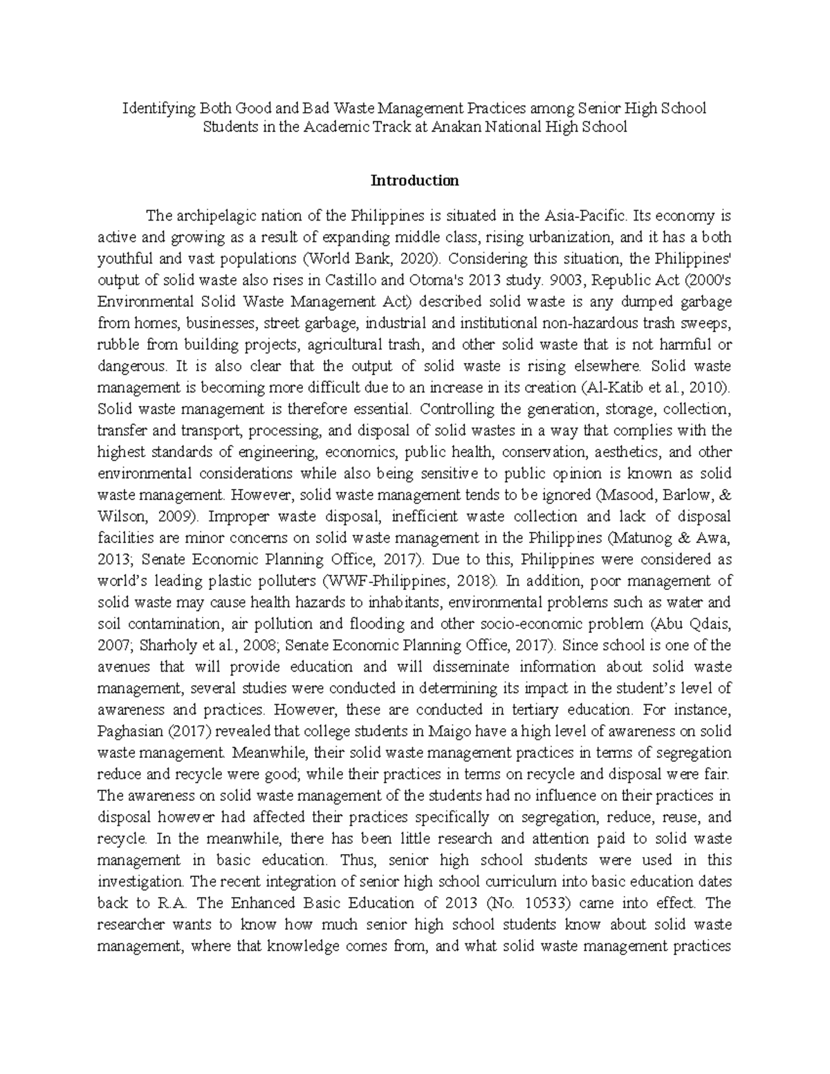 3III Research - Identifying Both Good and Bad Waste Management ...