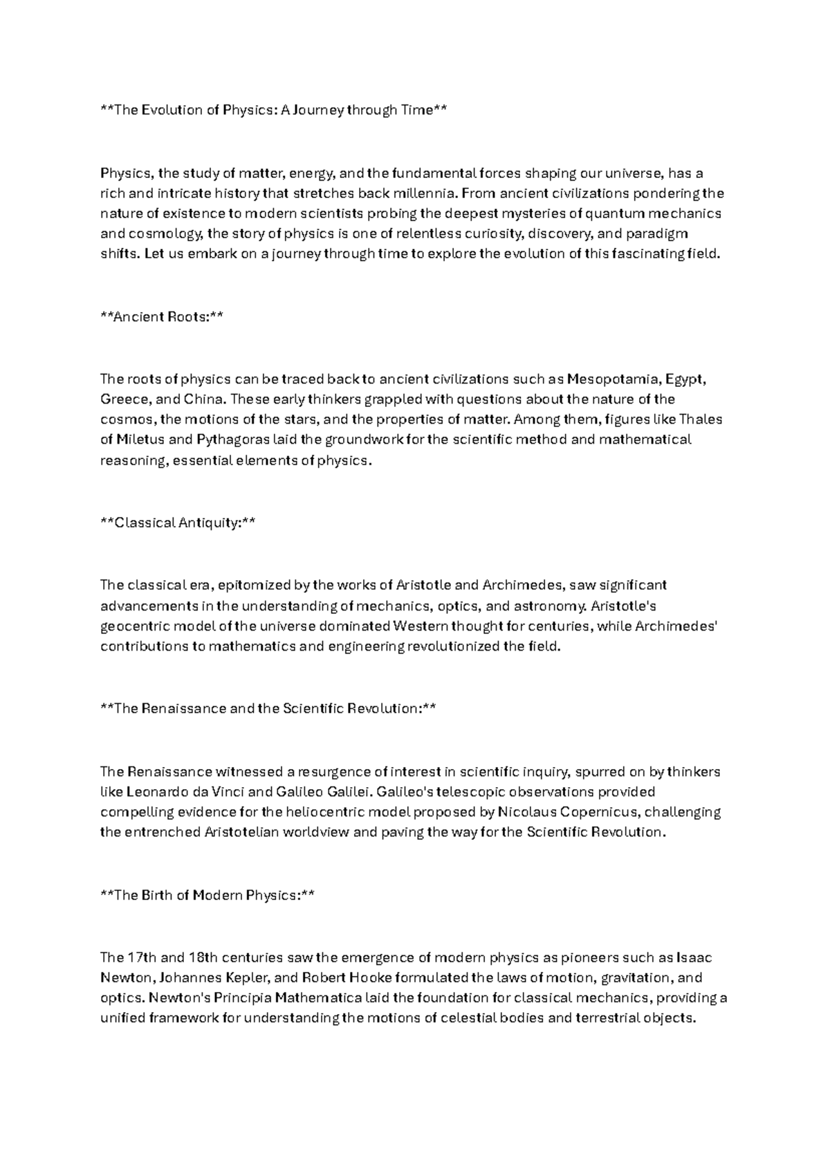 Physics Origin - The Evolution of Physics: A Journey through Time ...