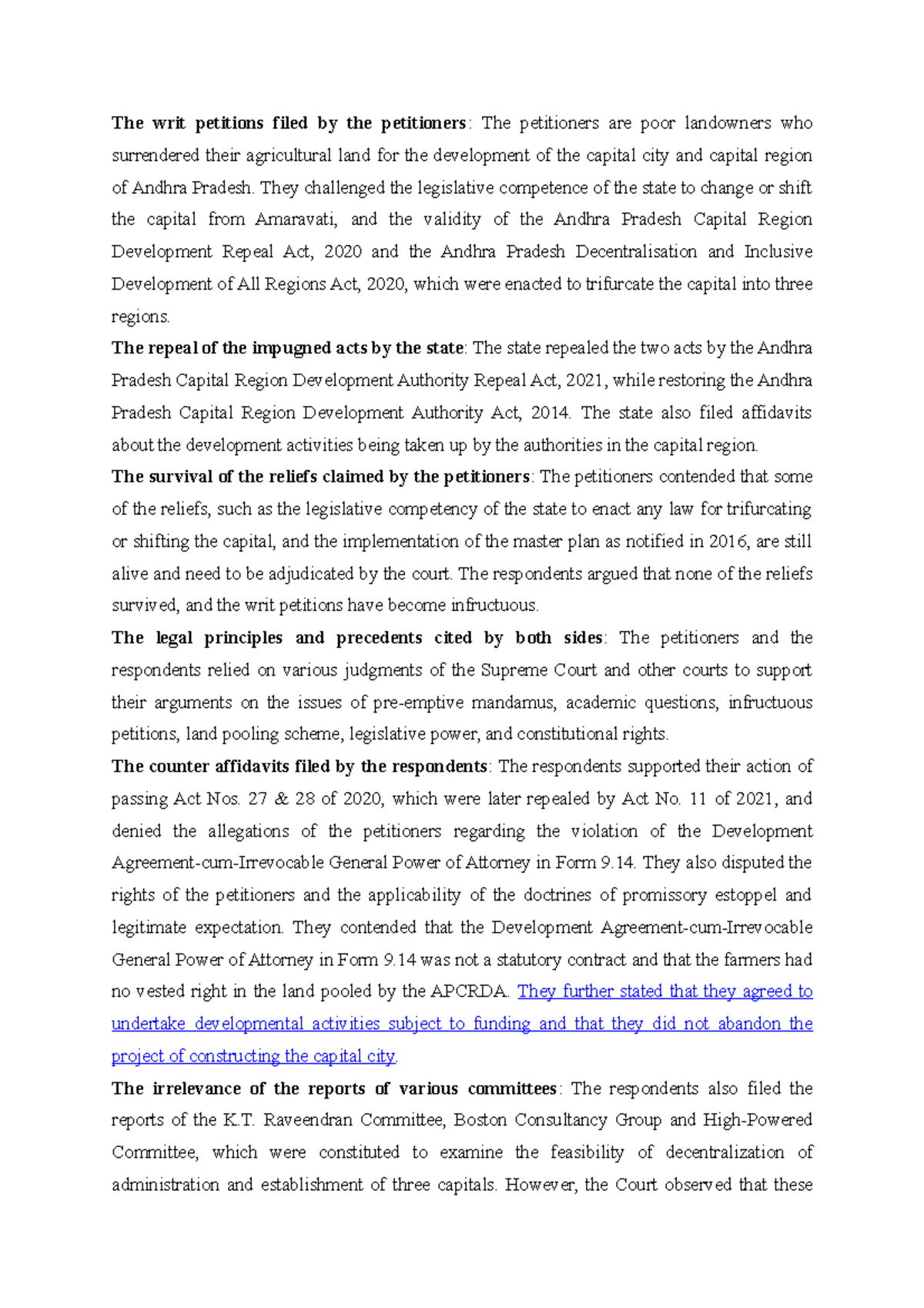 Three Capital case - Summary BALLb - The writ petitions filed by the ...