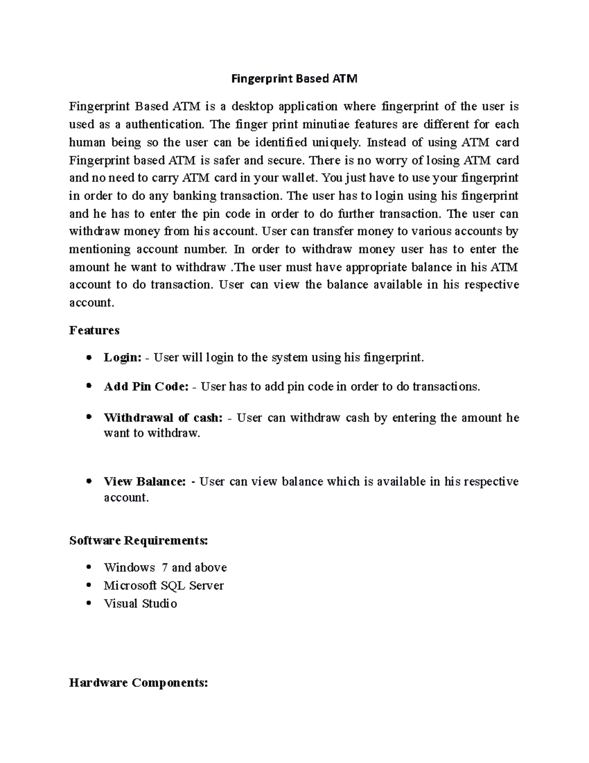 S168 - Ueiwiwi - Fingerprint Based ATM Fingerprint Based ATM is a ...