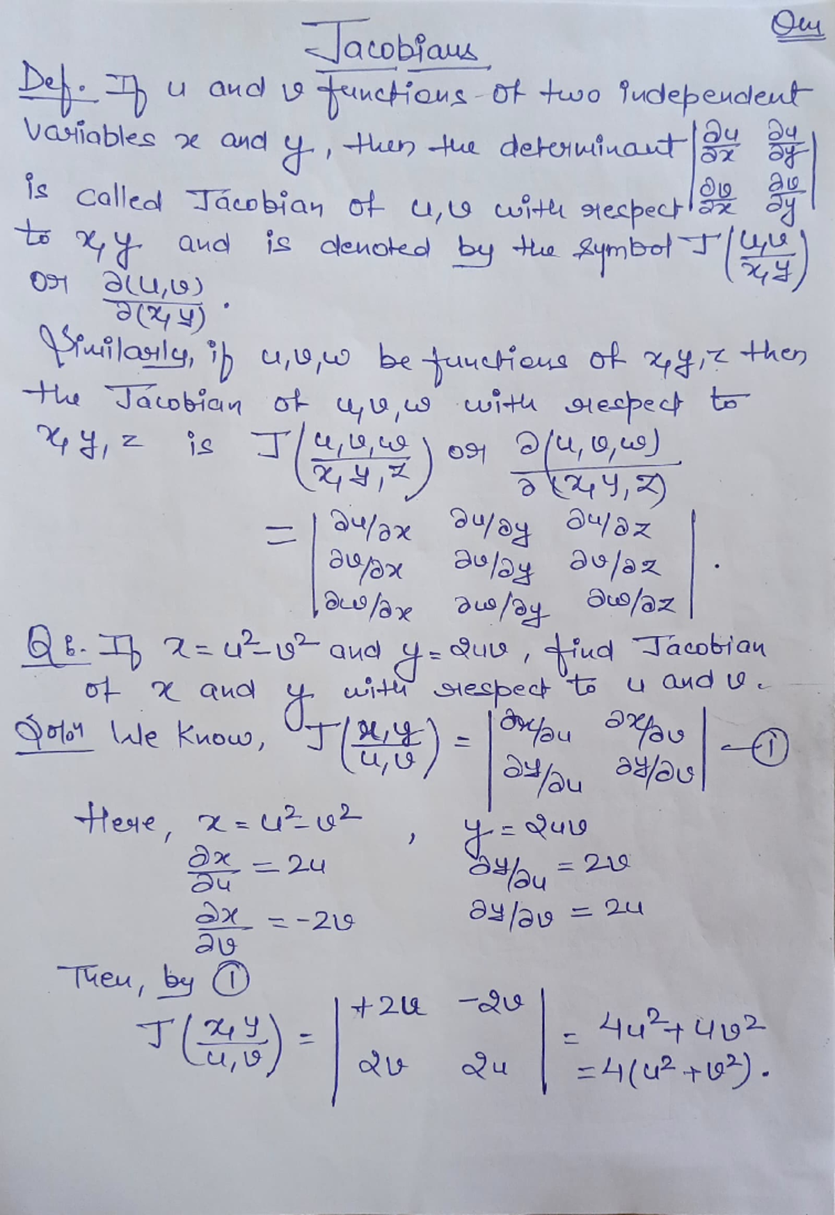 Jacobian - Calculus and linear algebra - Studocu