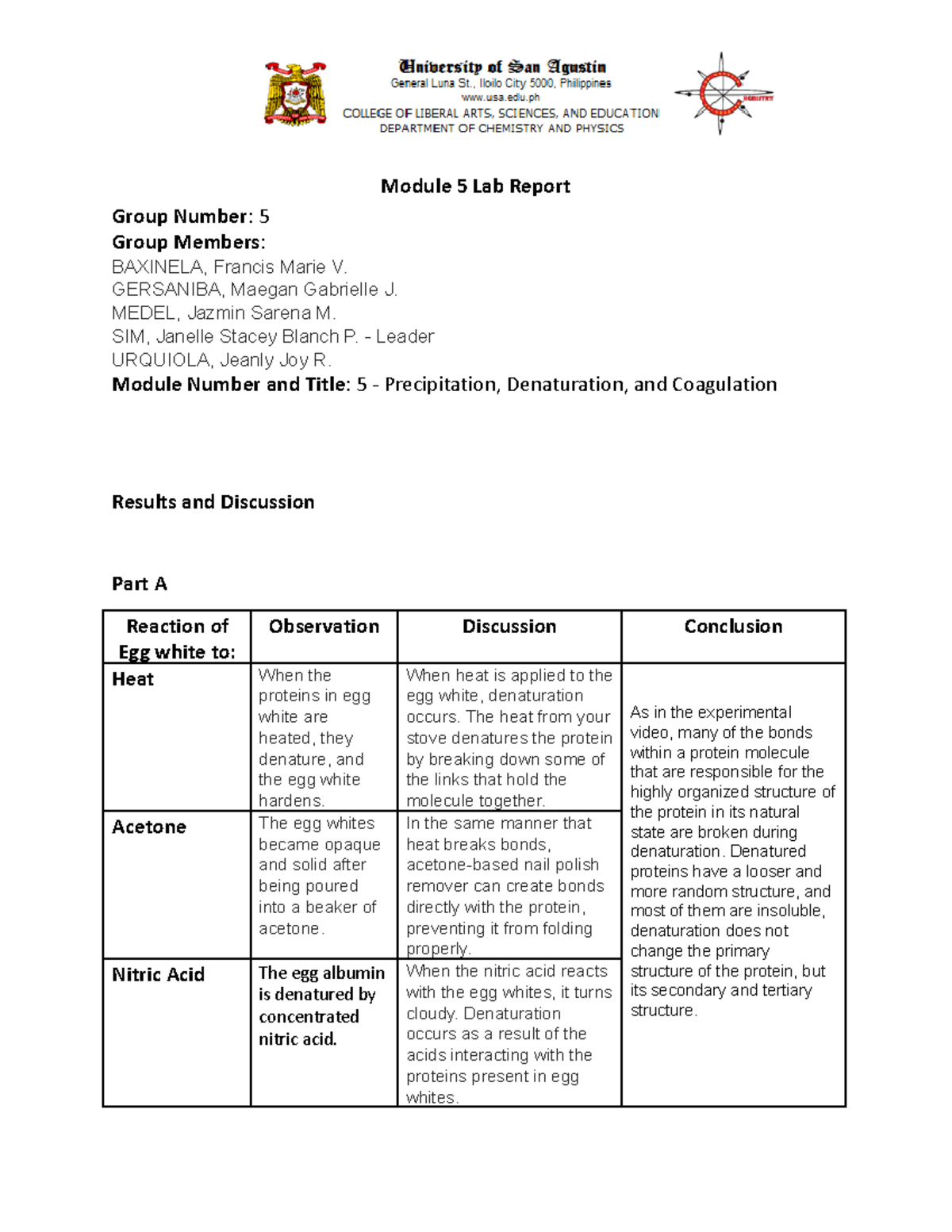 MOD5-GRP5- Biochemlab - Module 5 Lab Report Group Number: 5 Group ...