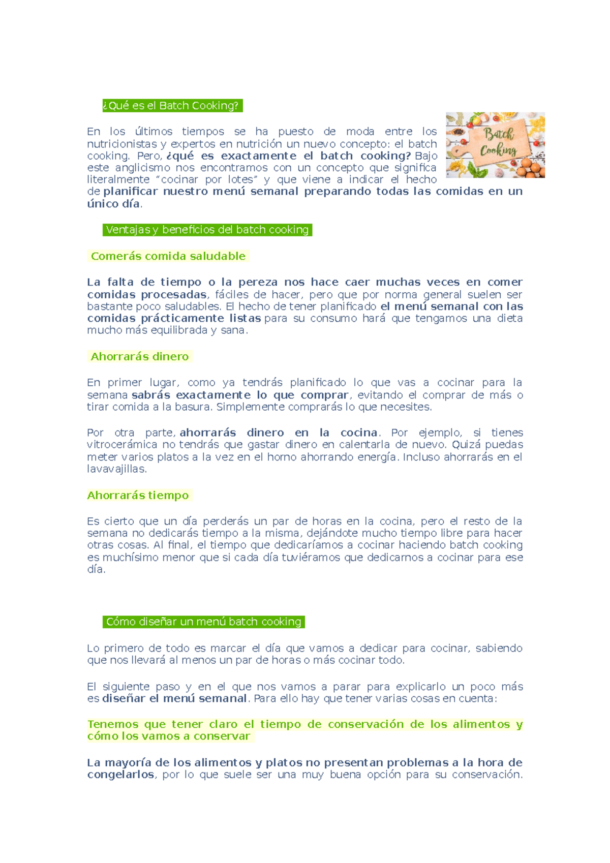 Qué es el Batch Cooking - ¿Qué es el Batch Cooking? En los últimos ...