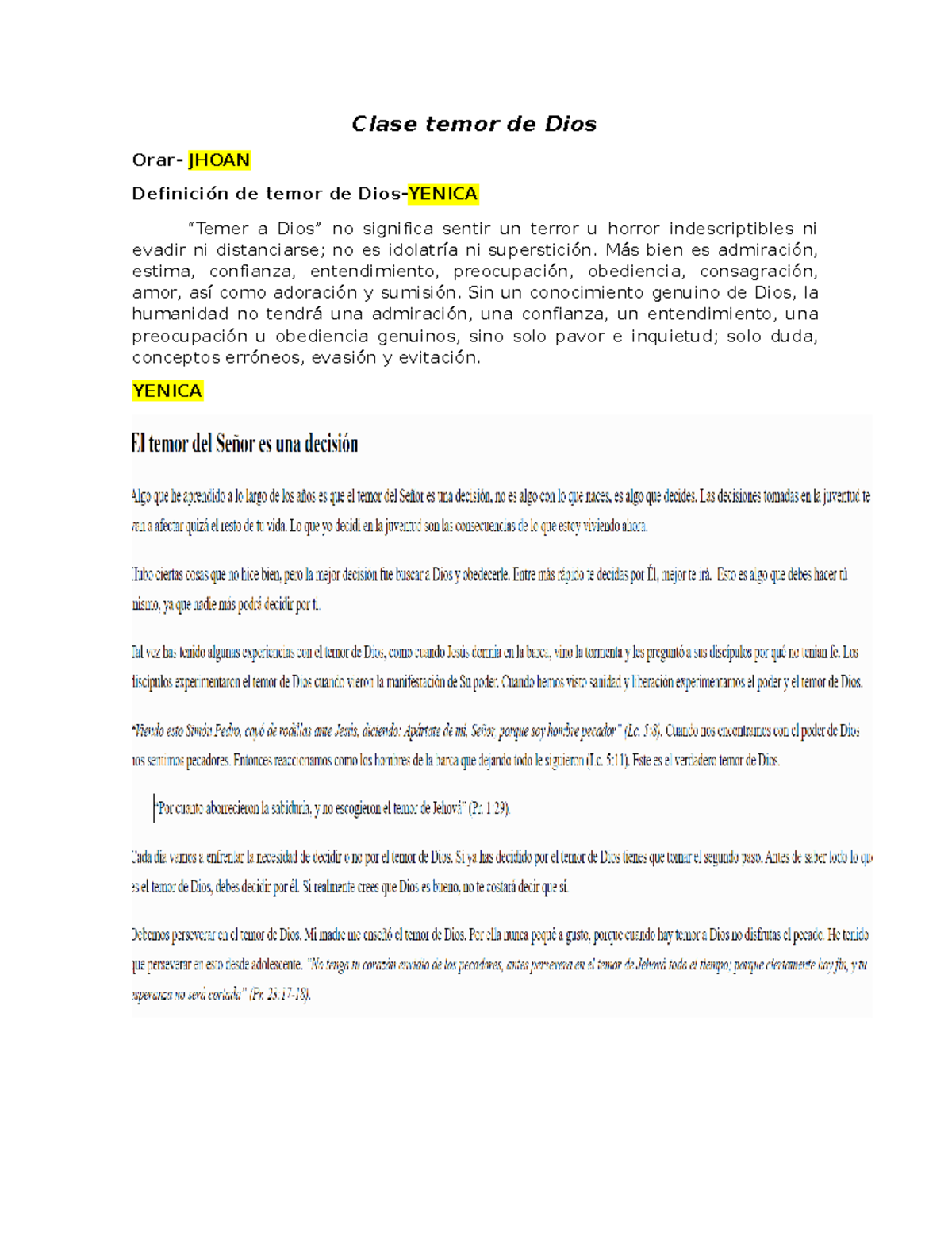 Clase temor de Dios - Clase temor de Dios Orar- JHOAN Definición de ...