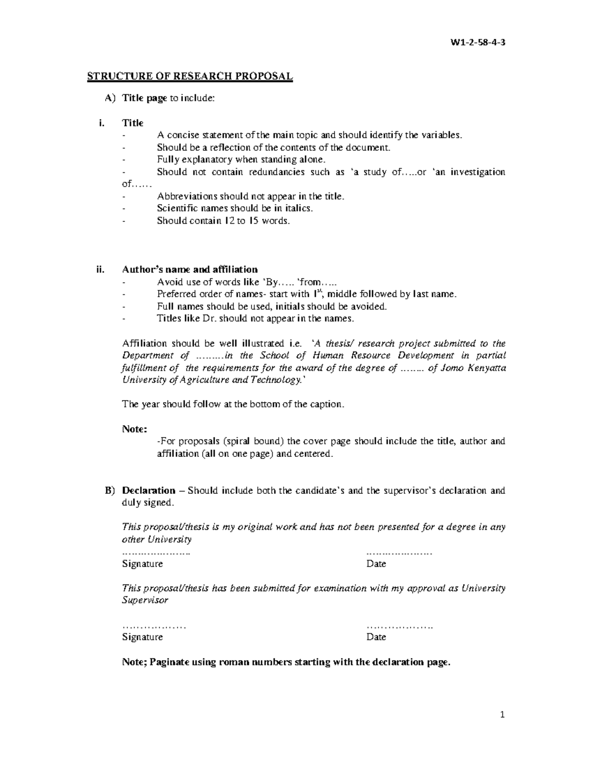 Project- Thesis- Format - A) Title page to include: STRUCTURE OF ...