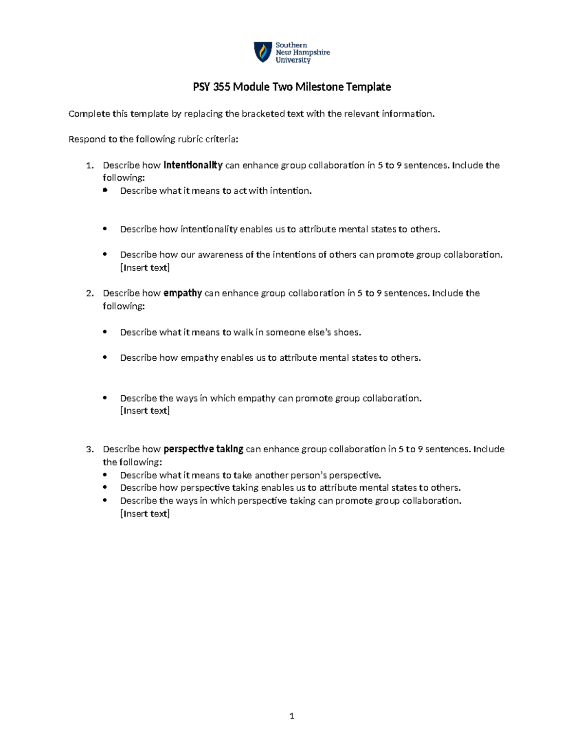 PSY-355 Module Two Milestone Template - PSY 355 Module Two Milestone ...