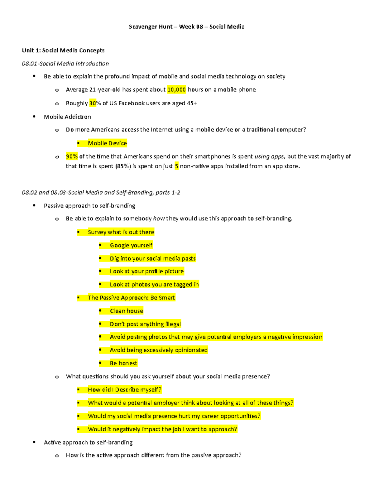 Scavenger Hunt 08-Social Media Completed - Scavenger Hunt – Week 08 ...