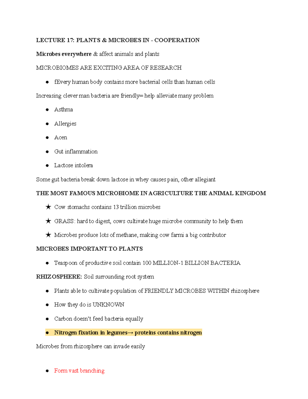 Plantbio 40 EXAM Review - LECTURE 17: PLANTS & MICROBES IN ...