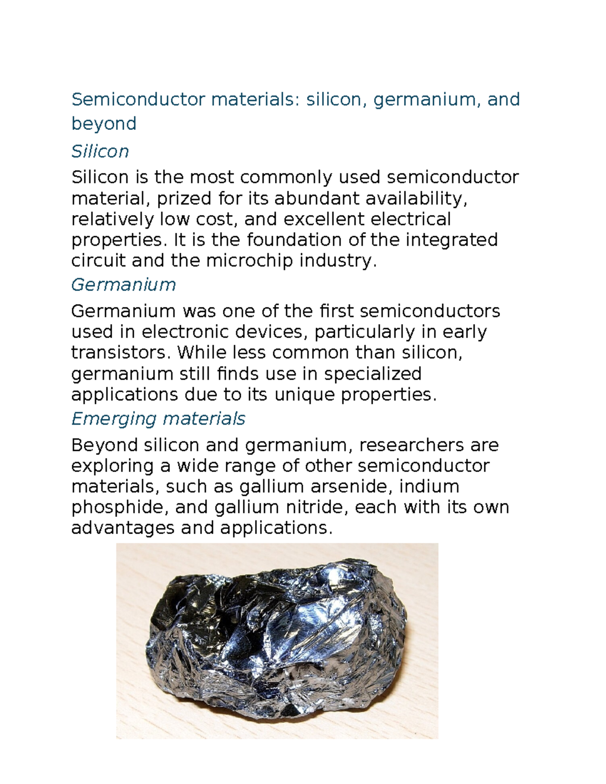 Semi conductor and the semiconductor diode - Semiconductor materials ...