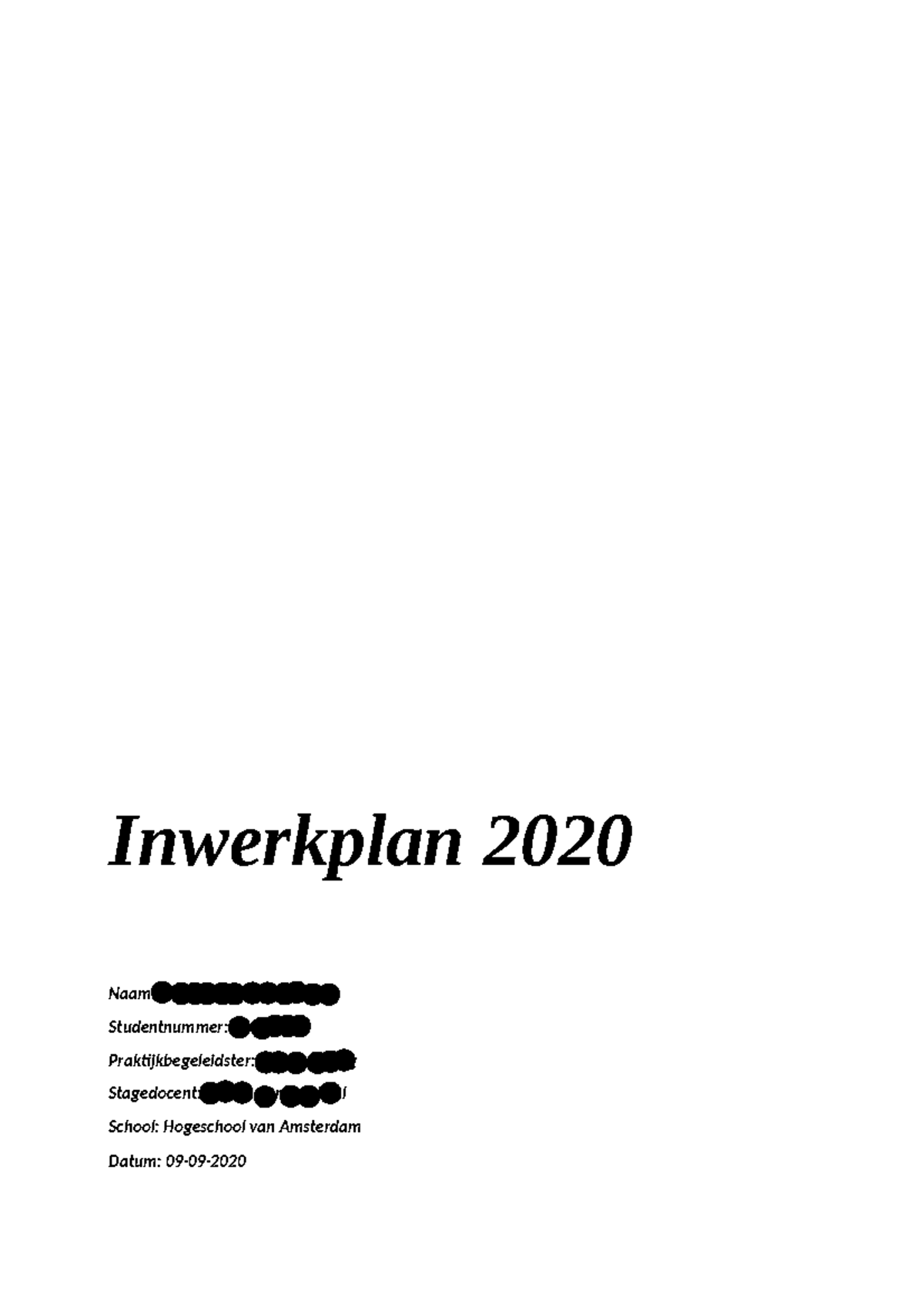 Inwerkplan 2020.docx - Inwerkplan 2020 Naam: Mohammed Abu Rashed ...