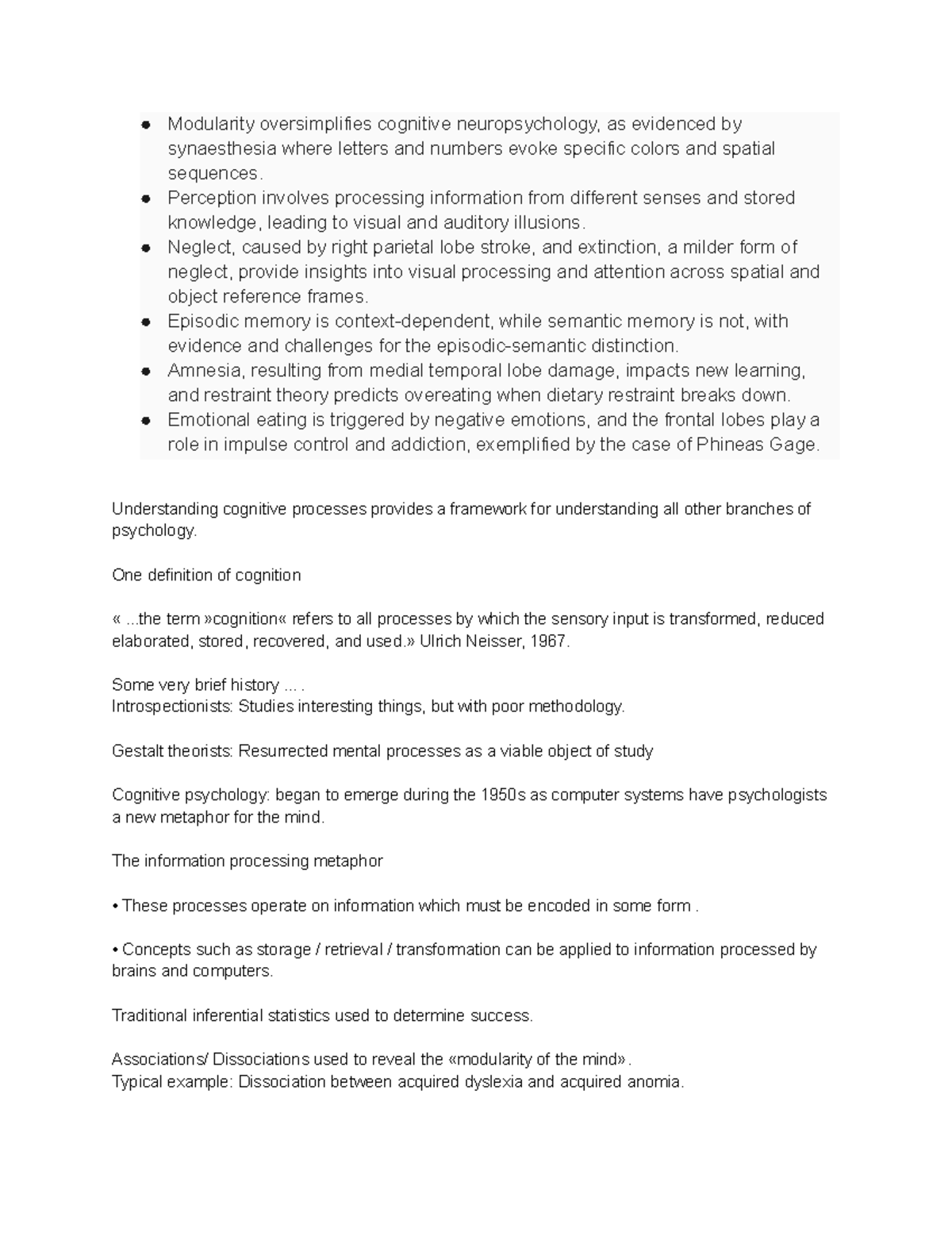 CCC notes - Modularity oversimplifies cognitive neuropsychology, as ...