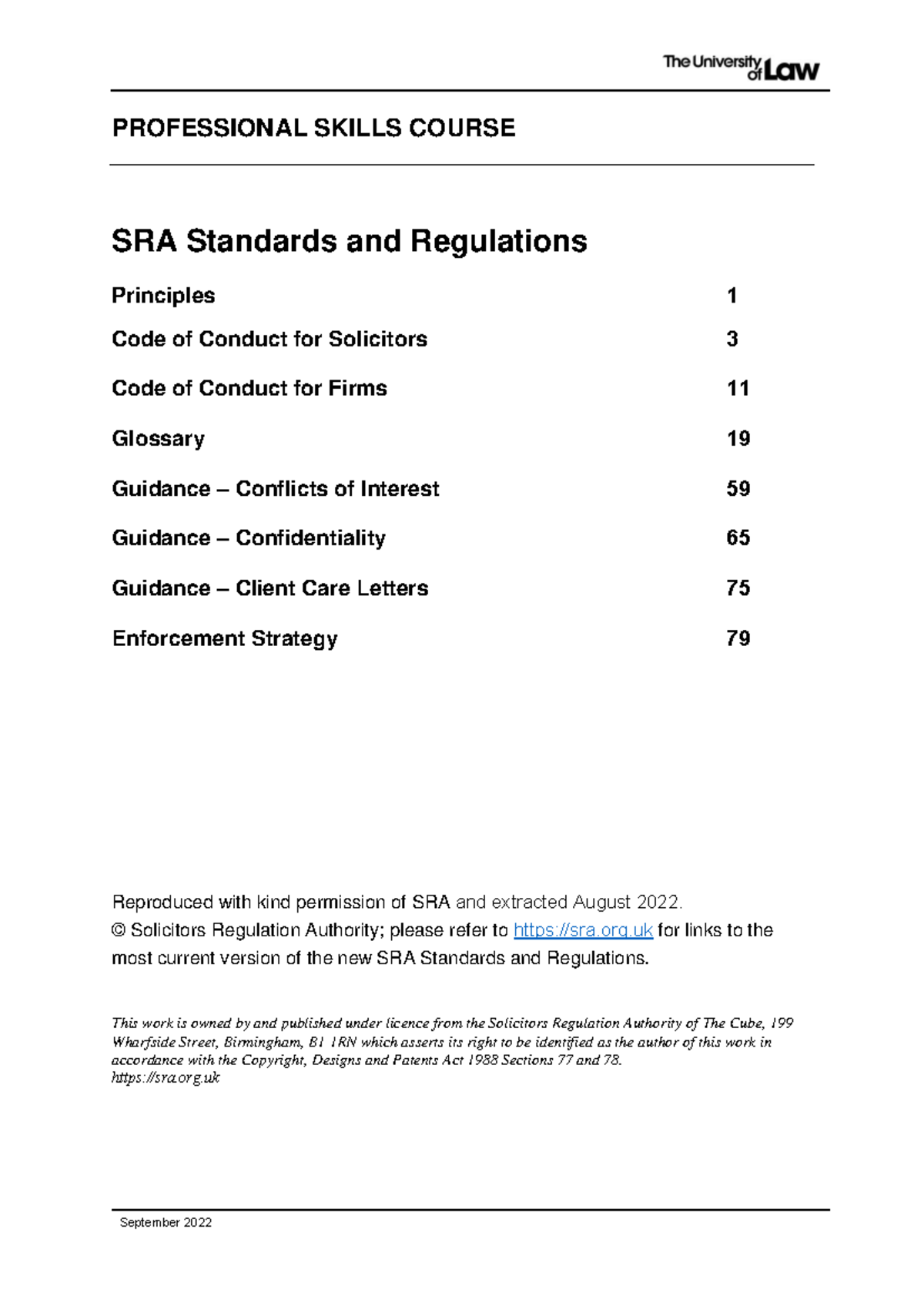 SRA Principles - September 202 2 PROFESSIONAL SKILLS COURSE SRA ...