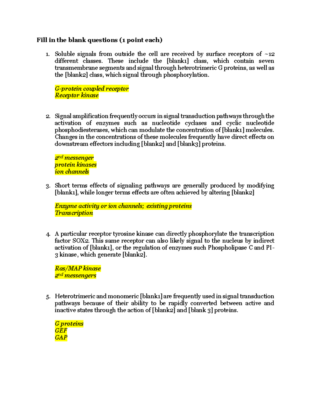 Module 4 Quiz Answer - Fill in the blank questions (1 point each ...