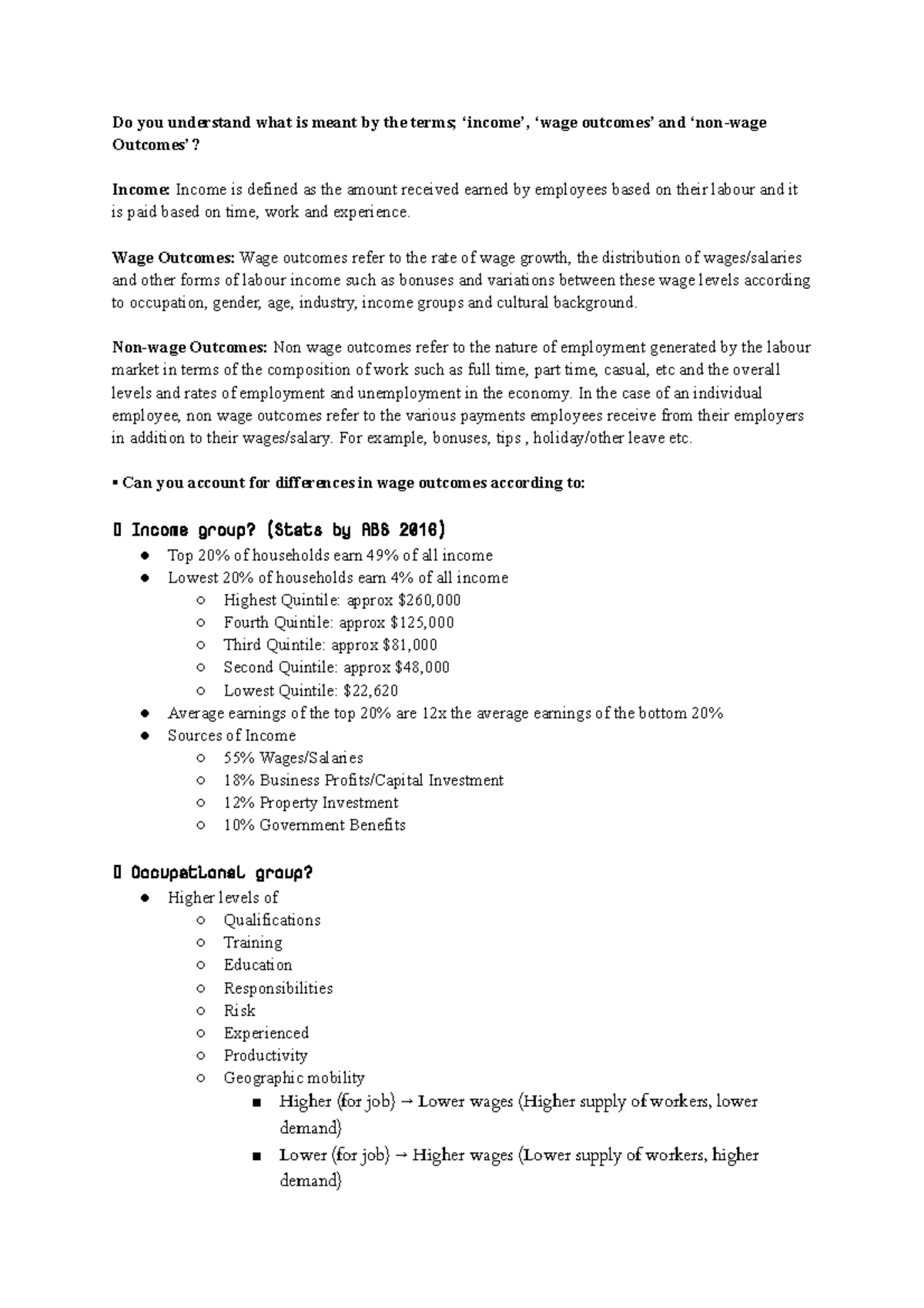 Economics Topic 4 Stats AND INFO - Do you understand what is meant by ...