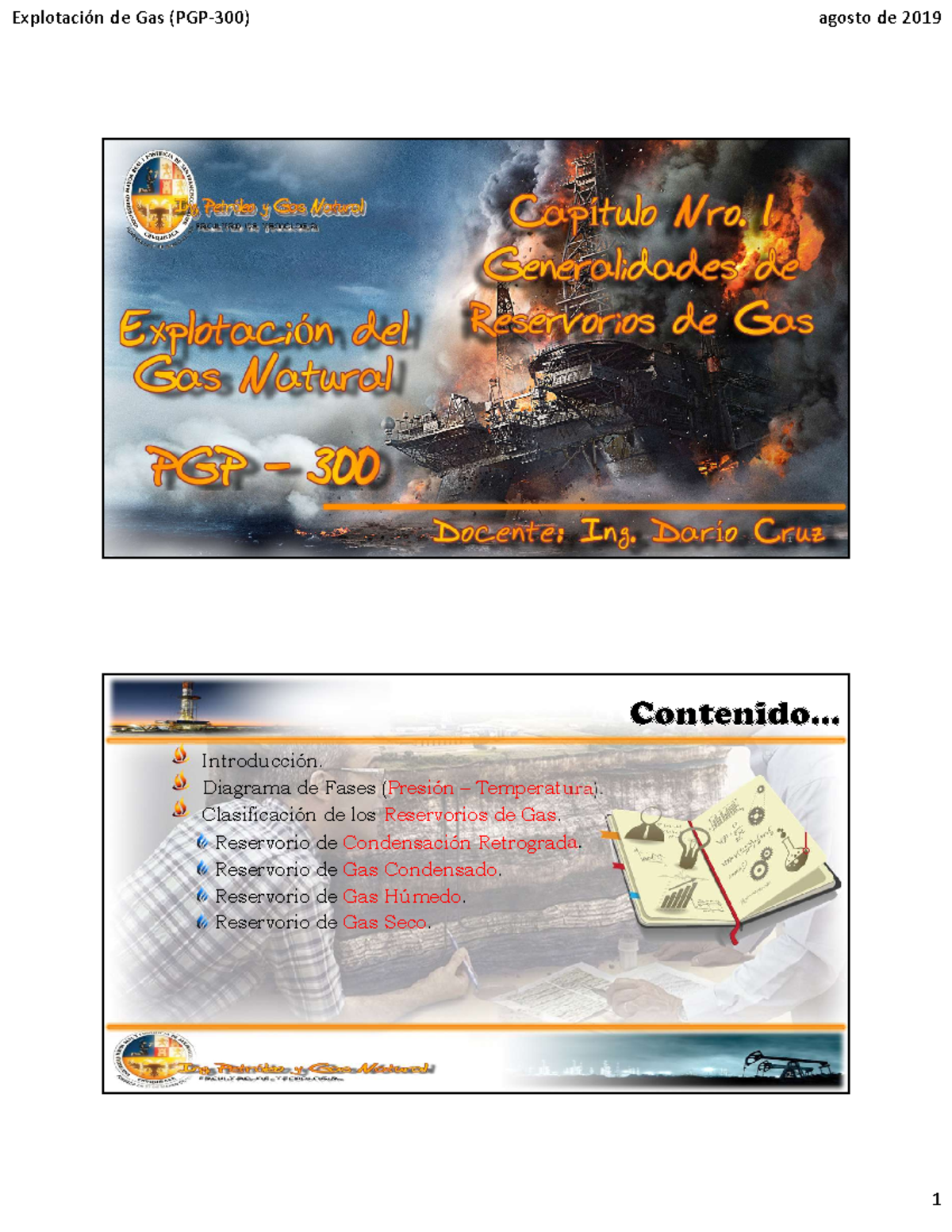 Capitulo Nro. 1 - Generalidades de Reservorios de Gas - ####### 1 ...