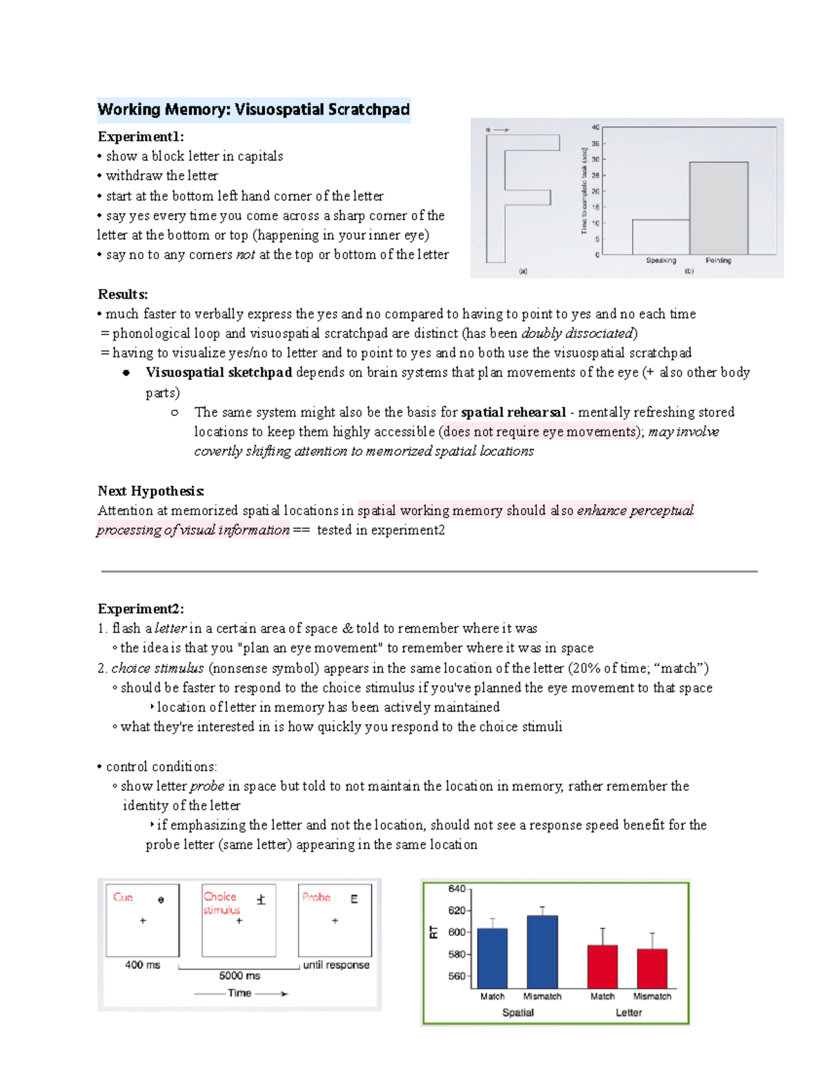 PSYC 351A Working Memory - Visuospatial Sketchpad - Working Memory ...