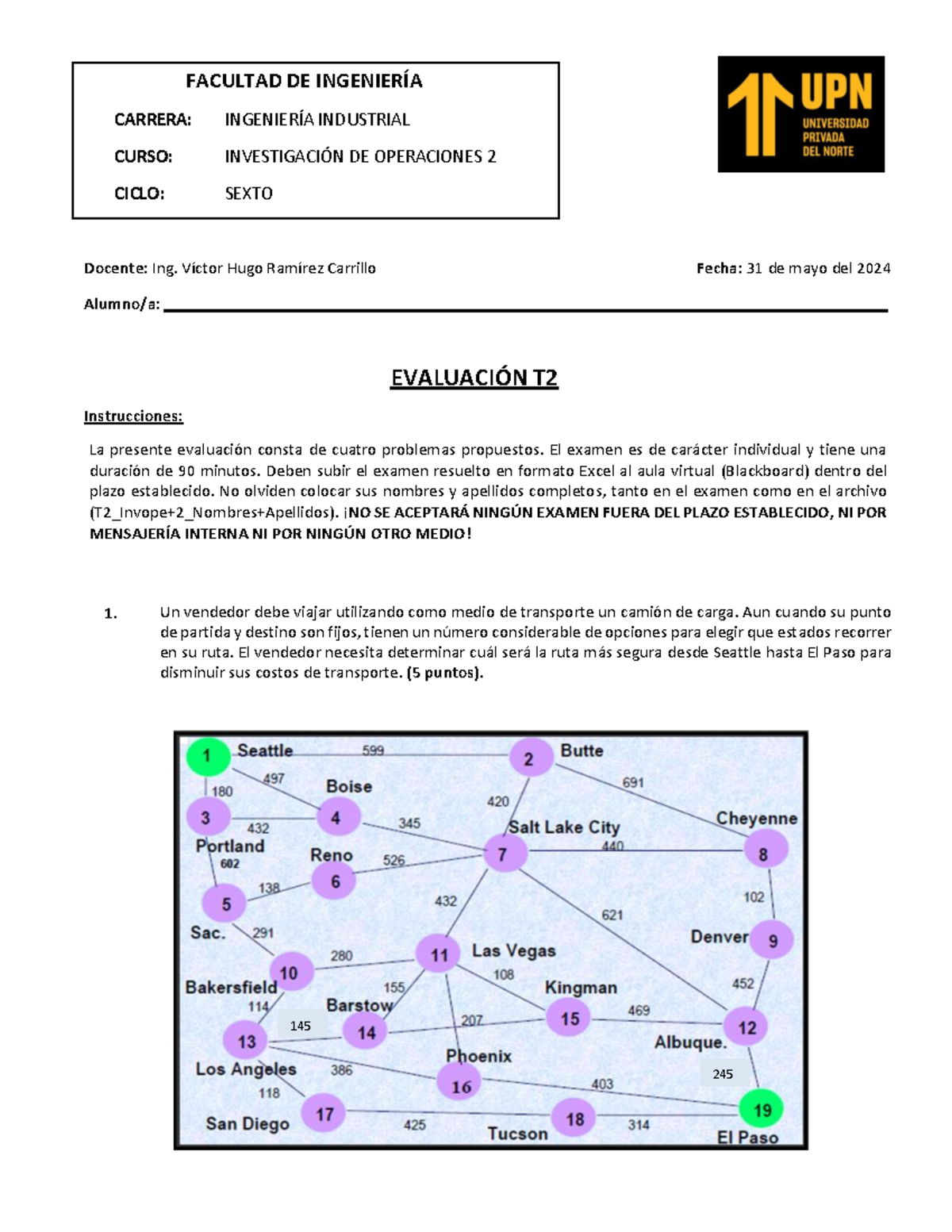 T2 Invope 2 - otros - FACULTAD DE INGENIERÍA CARRERA: INGENIERÍA INDUSTRIAL CURSO: INVESTIGACIÓN ...