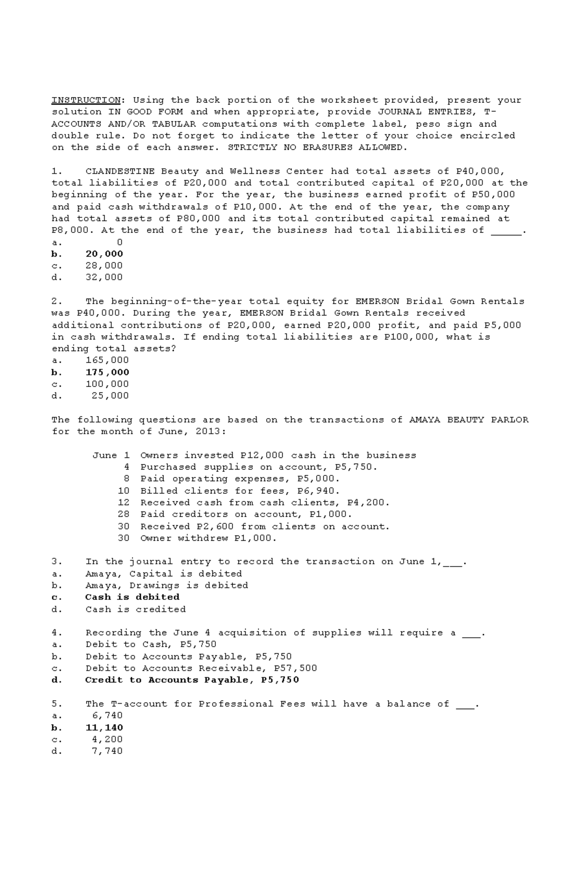 B1 11121 st1c - Sample questions for basic accounting - INSTRUCTION ...
