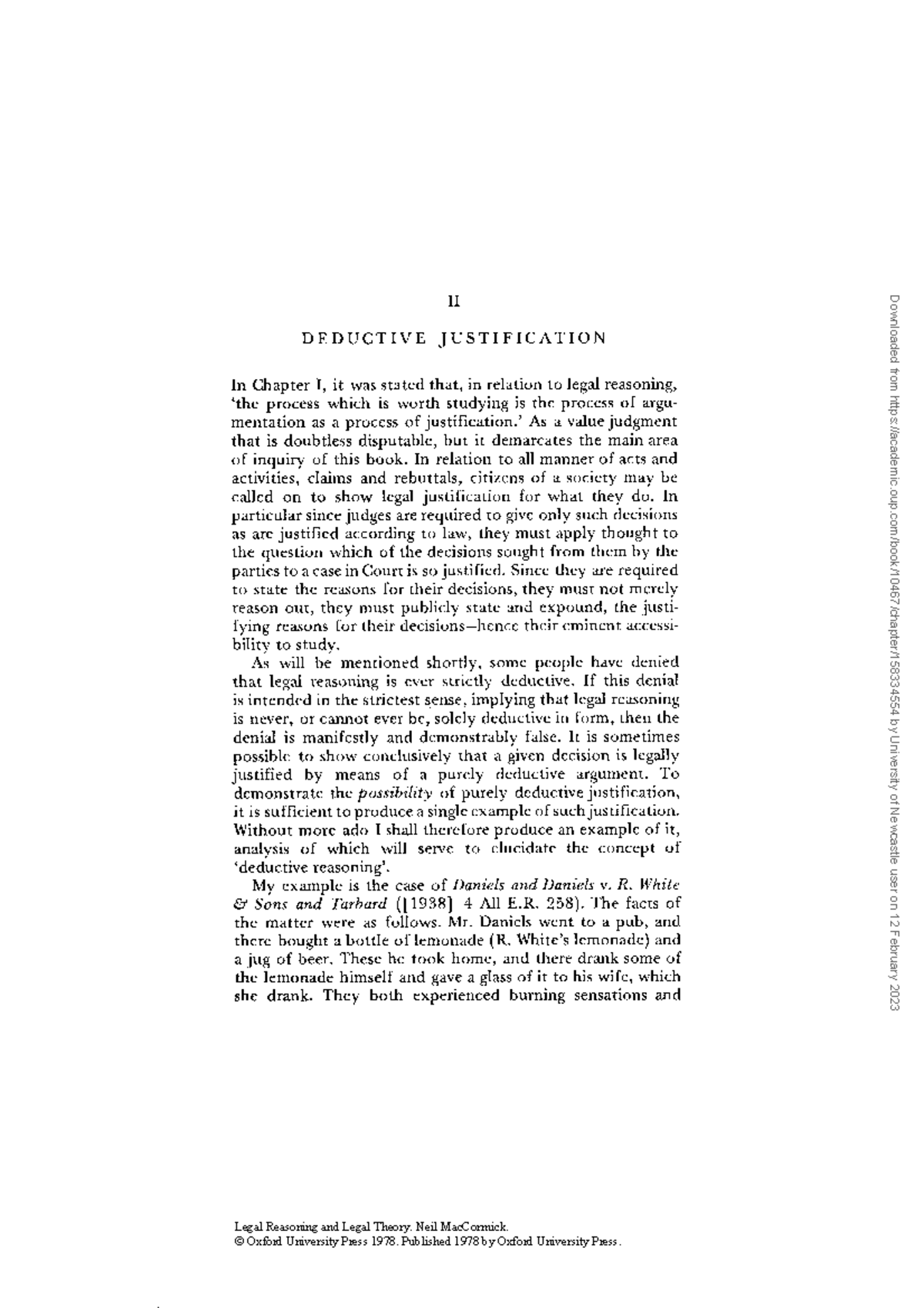 Ethics 1.2 Essential - JOU2012 - Legal Reasoning and Legal Theory. Neil ...