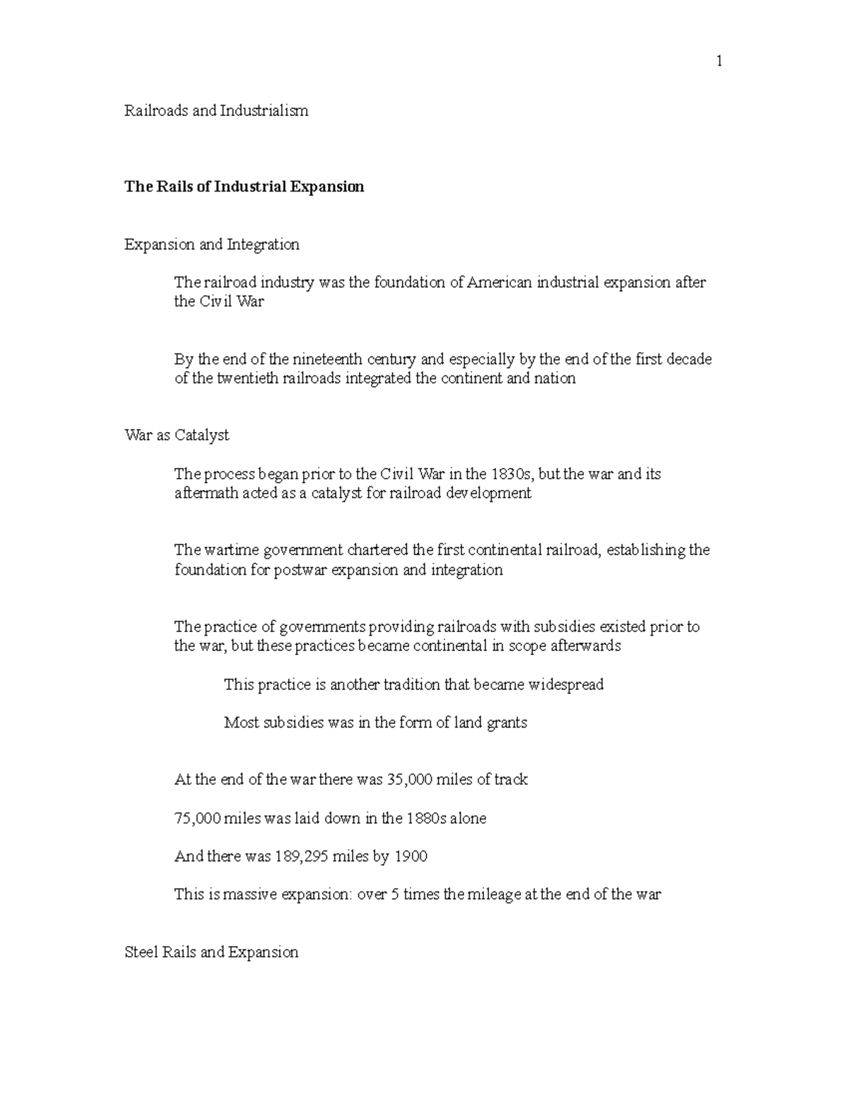 3 Railroads and Industrialism - Railroads and Industrialism The Rails ...