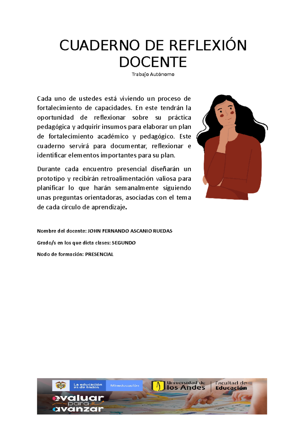 Sesión 8 JOHN Ascanio - español - CUADERNO DE REFLEXIÓN DOCENTE Trabajo ...