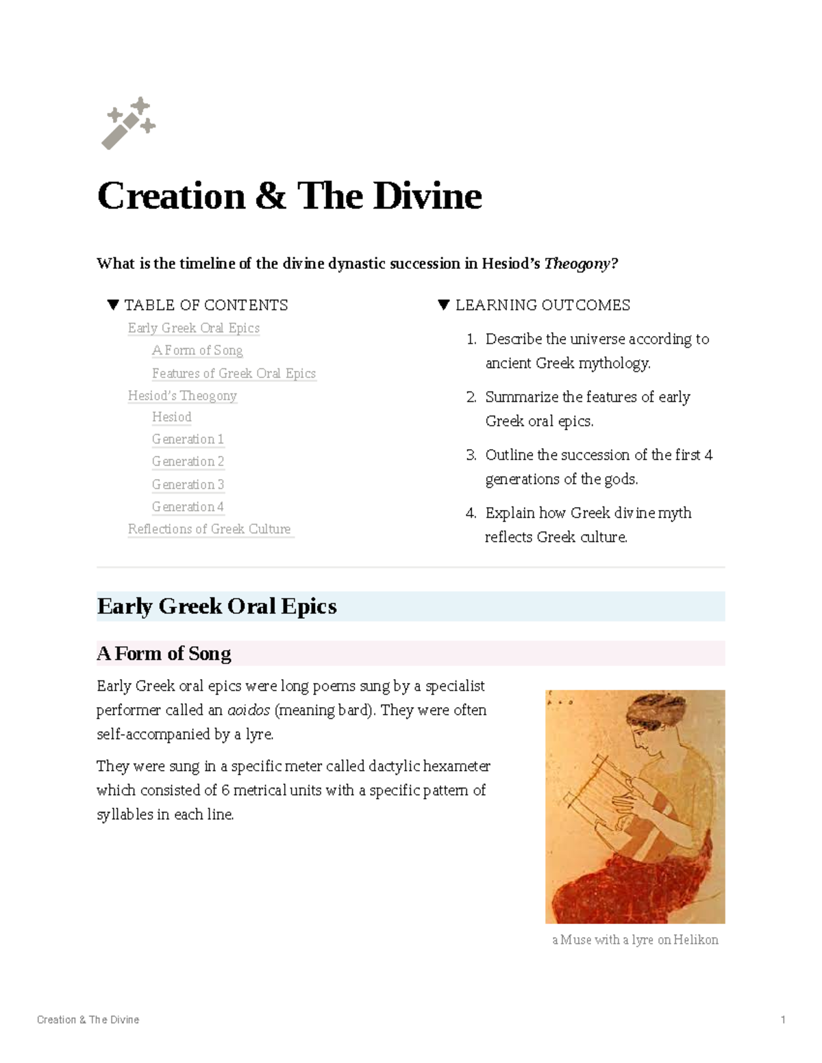Creation & The Divine - Creation & The Divine What is the timeline of ...