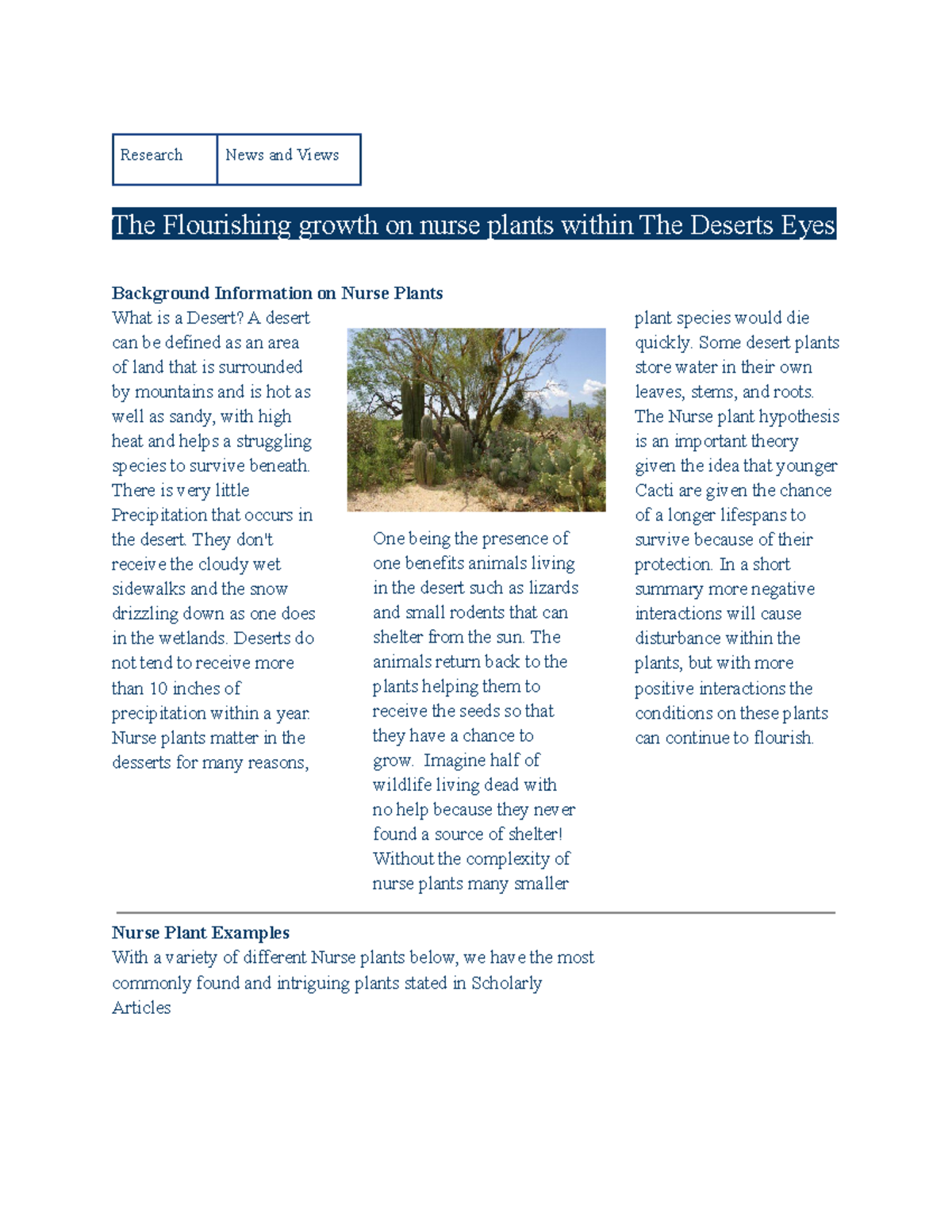 News and Views Article - Project - Research News and Views The ...