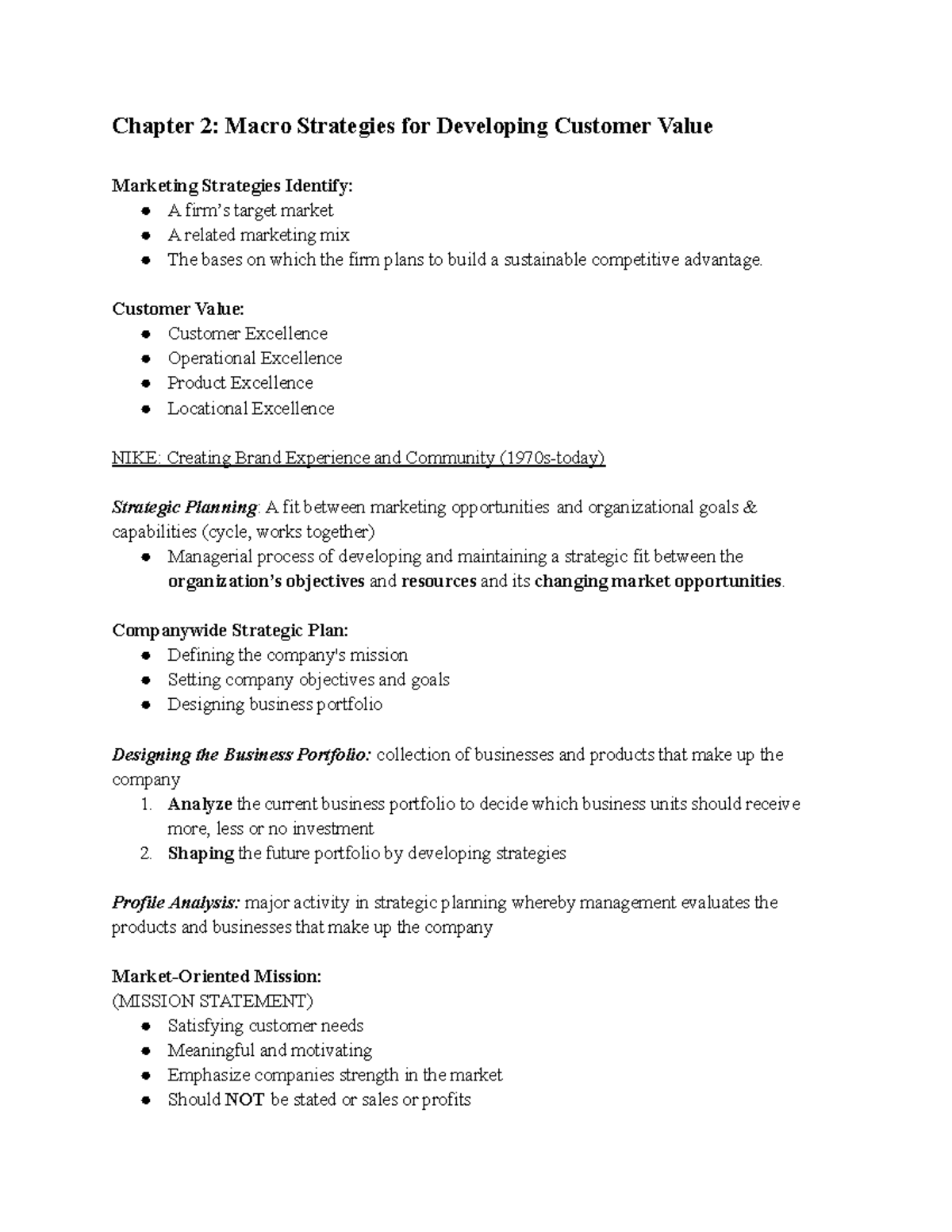 Marketing Notes ~ Chapter 2 - Chapter 2: Macro Strategies for ...