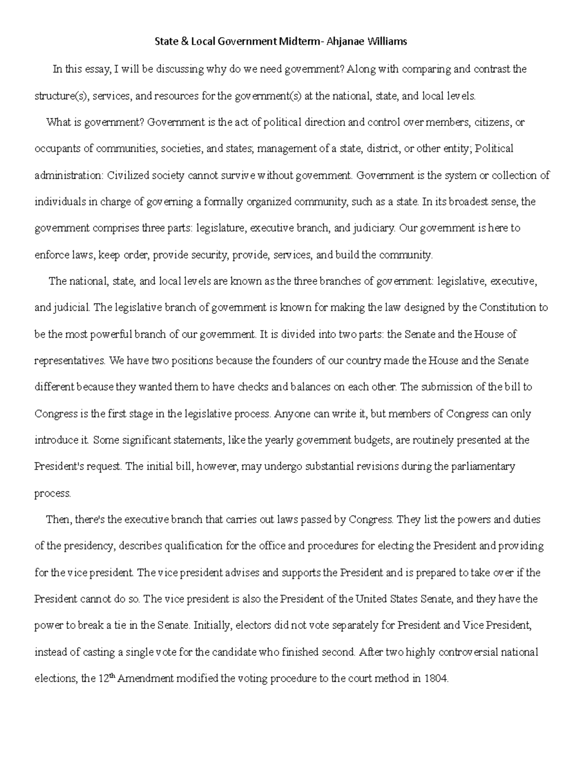 POL 223 - Discussion Board - In this essay, I will be discussing why do ...