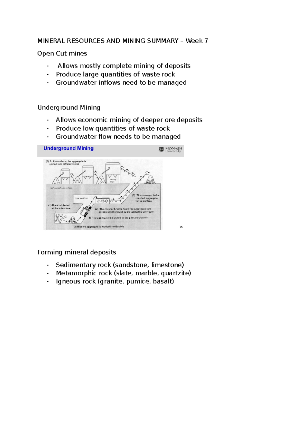 Wk 7 Mineral Resources AND Mining Summary - MINERAL RESOURCES AND MINING SUMMARY – Week 7 Open ...