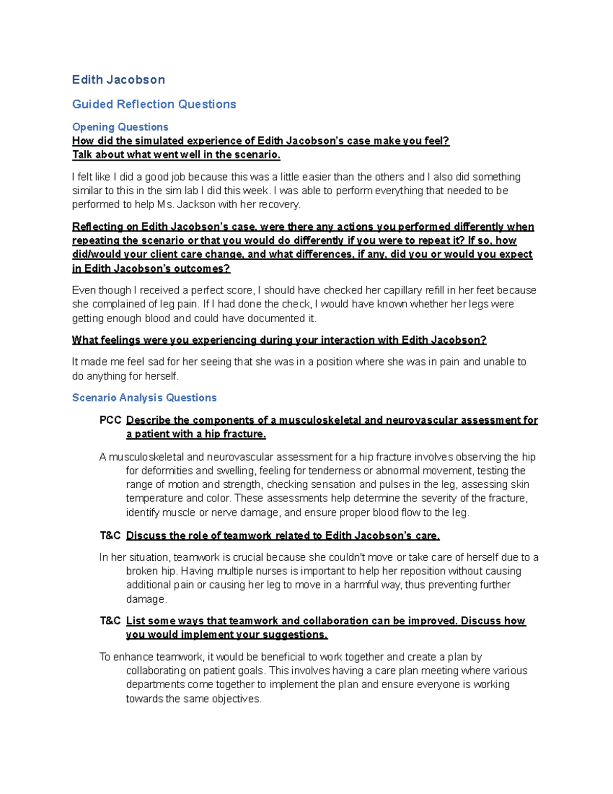 Edith Jacobson - v hfgnv jb. h hg - Edith Jacobson Guided Reflection ...