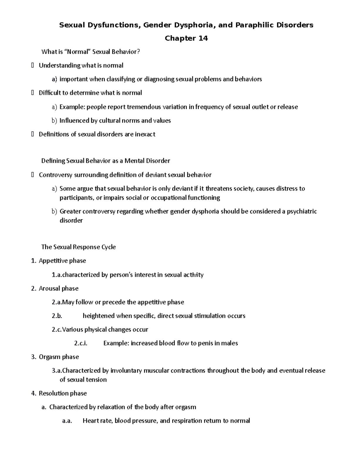 CH14 outline - Sexual Dysfunctions, Gender Dysphoria, and Paraphilic Disorders Chapter 14 What ...