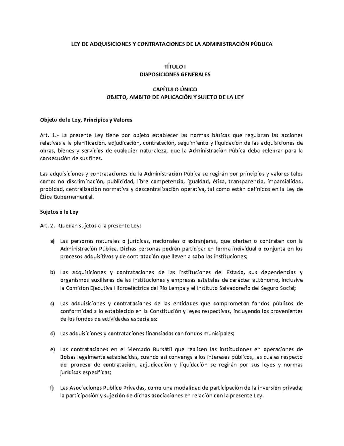 Ley Lacap 2011 - LEY DE ADQUISICIONES Y CONTRATACIONES DE LA ADMINISTRACI”N P⁄BLICA TÕTULO I ...