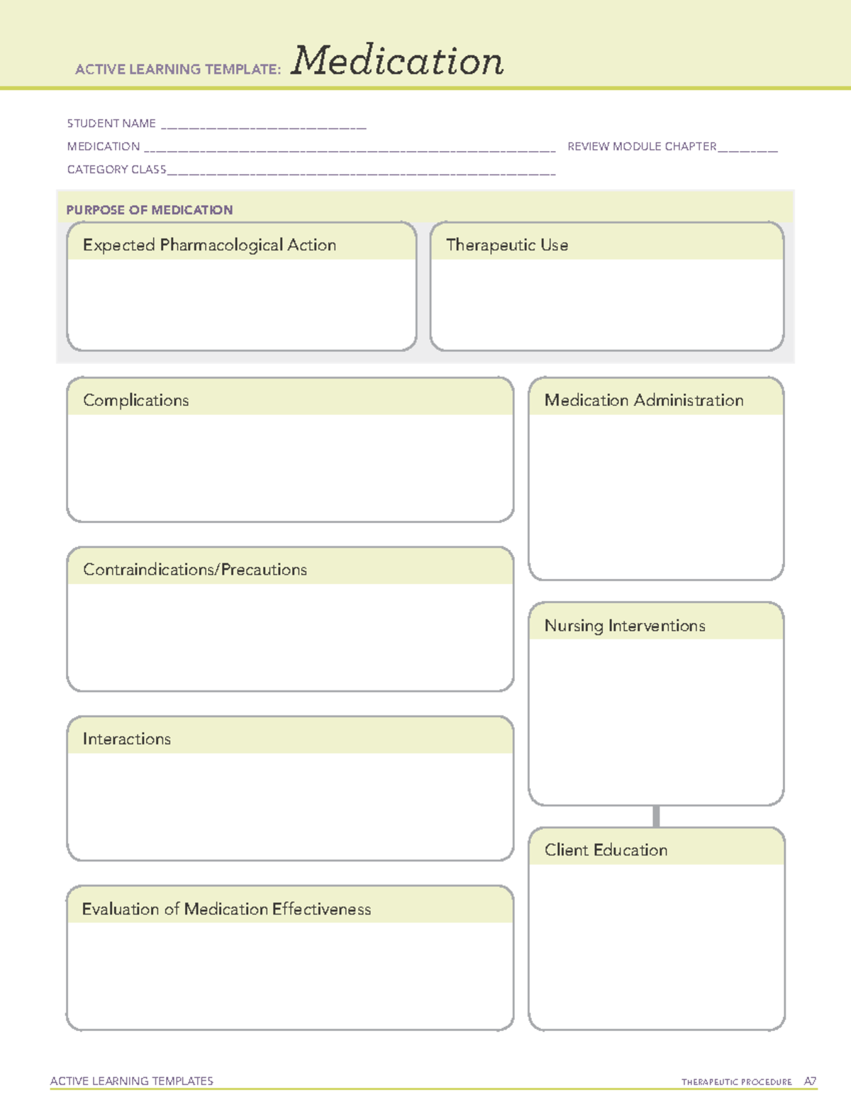 Med template - ACTIVE LEARNING TEMPLATES TherapeuTic procedure A ...