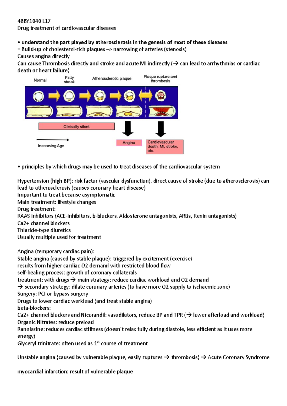 L17 Drug treatment of cardiovascular disease - 4BBY1040 L Drug ...